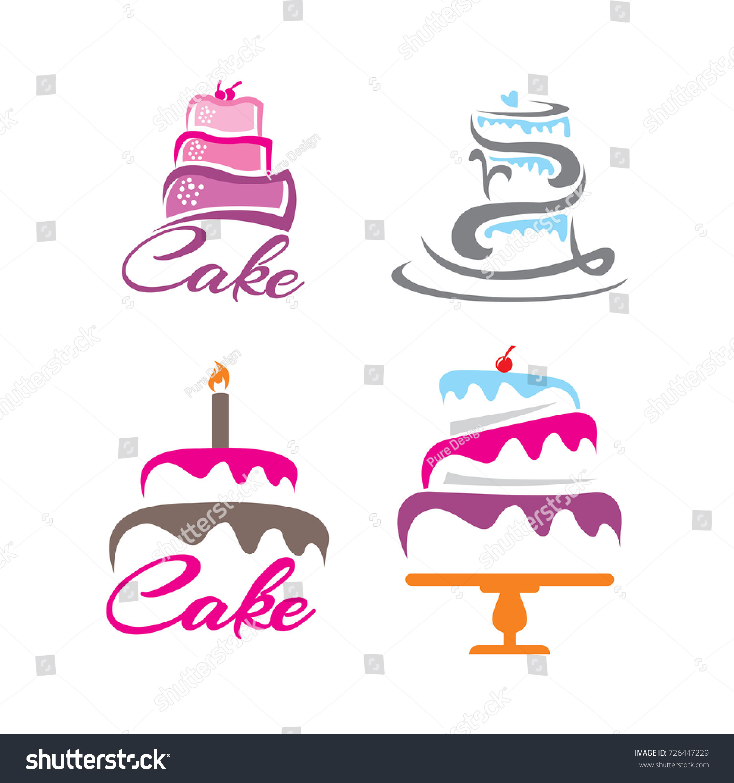 Cake Logo Compilations Stock Vector (Royalty Free) 726447229 | Shutterstock