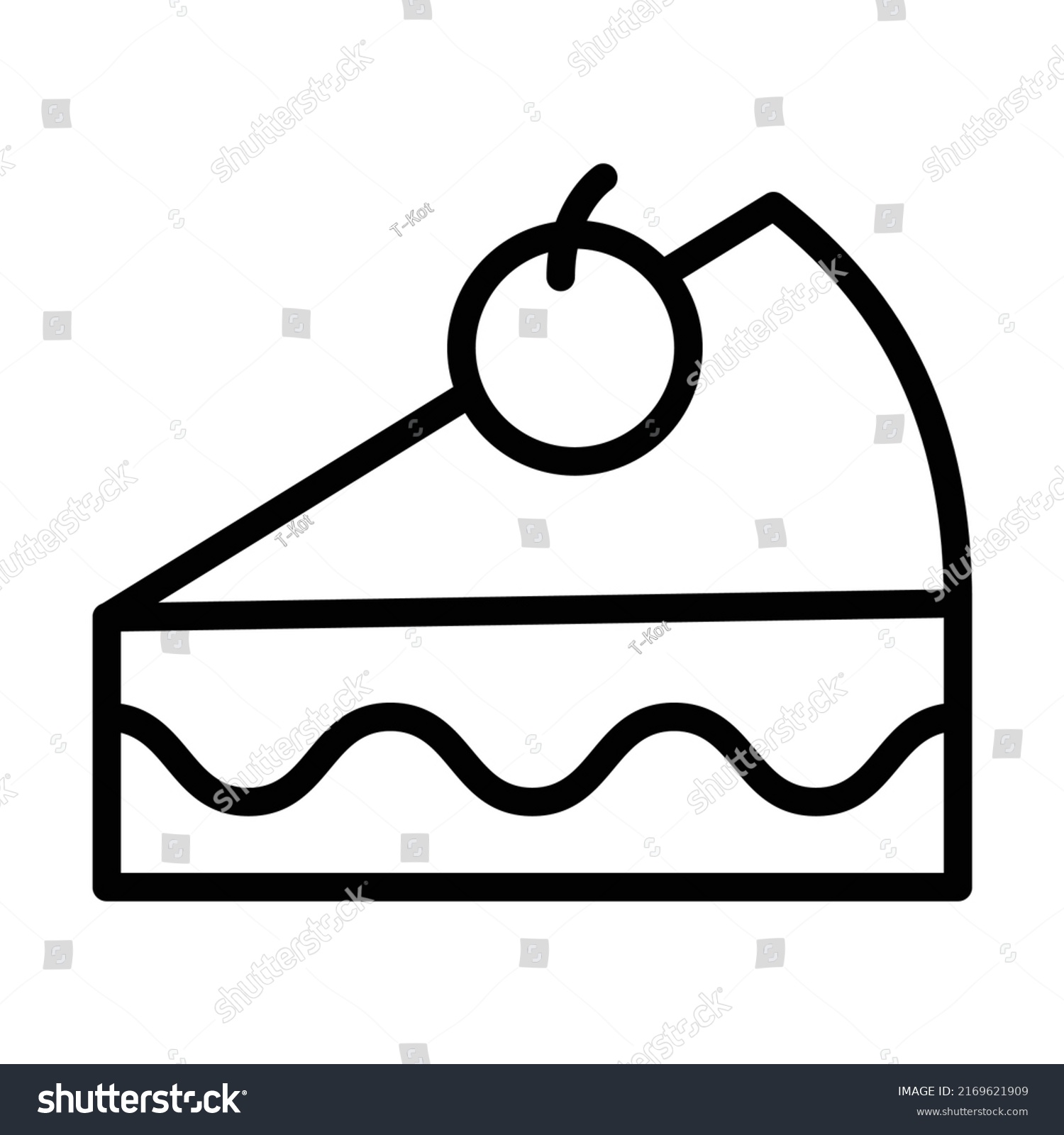Cake Outline Icon Vector Illustration Stock Vector (Royalty Free ...