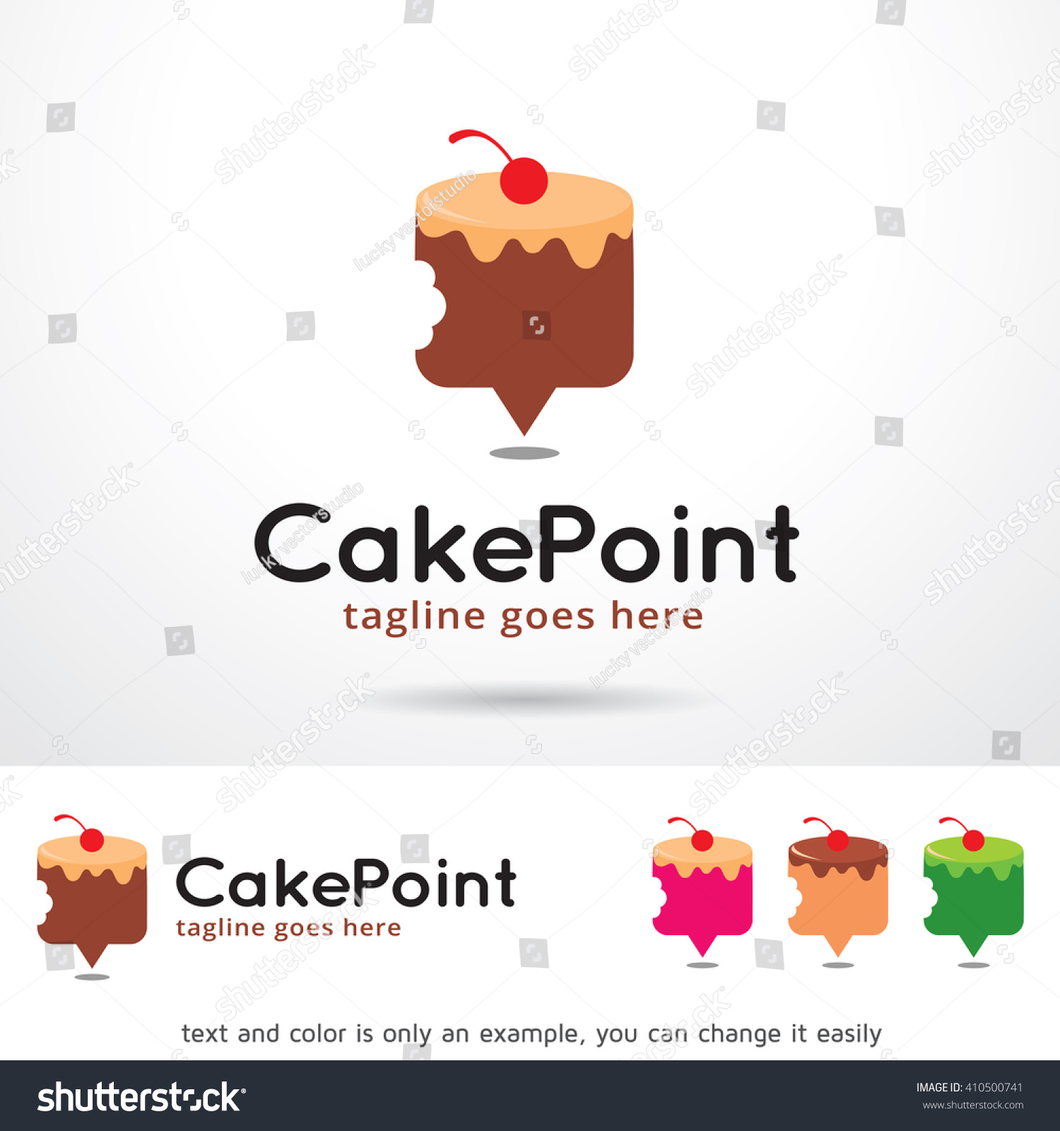 Cake Point Shop Logo Template Design Stock Vector (Royalty Free) 410500741