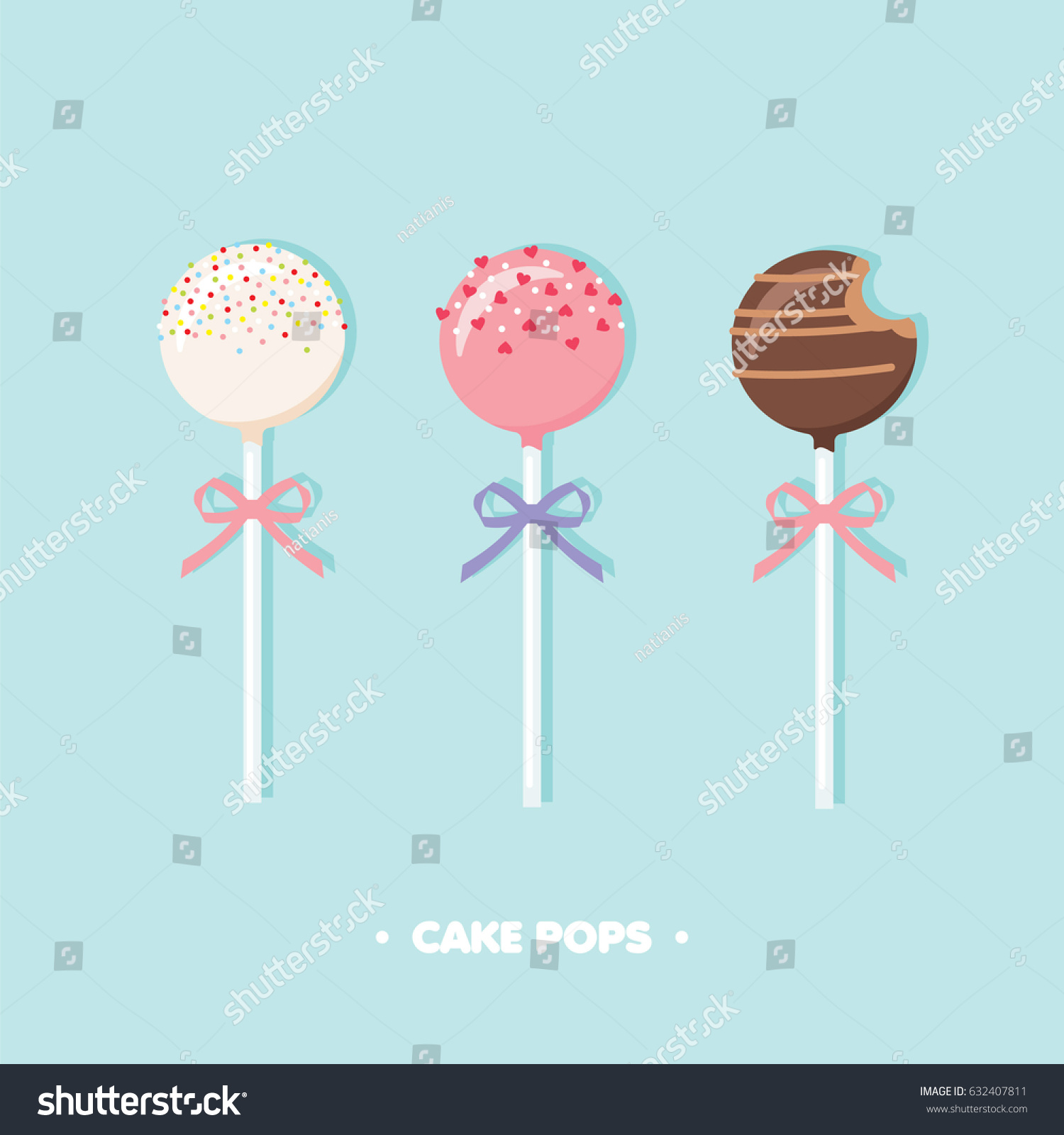Cake Pops Different Flavors Vector Illustration Stock Vector (Royalty ...
