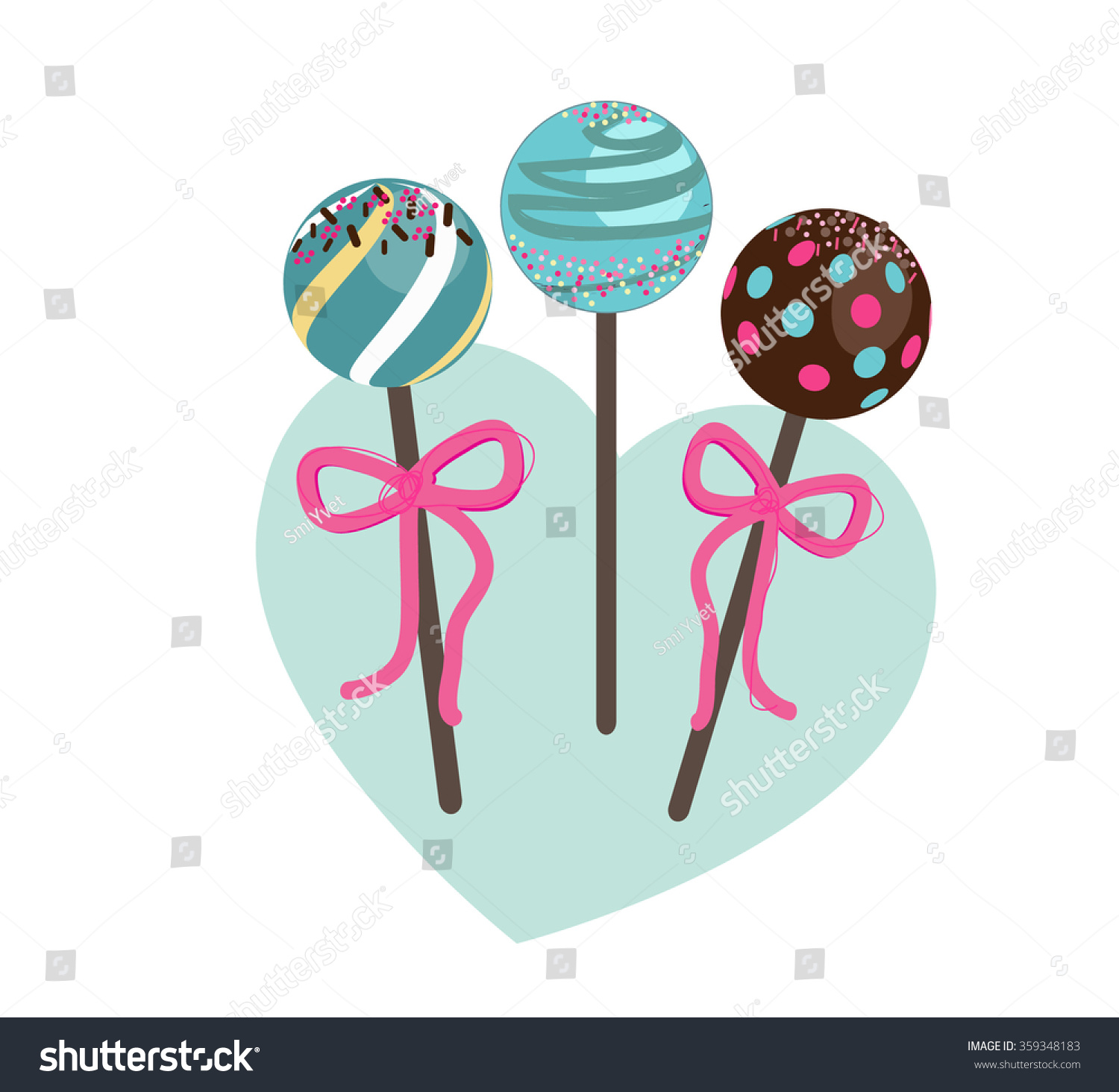 Cake Pops Isolated On White Background Stock Vector (Royalty Free ...