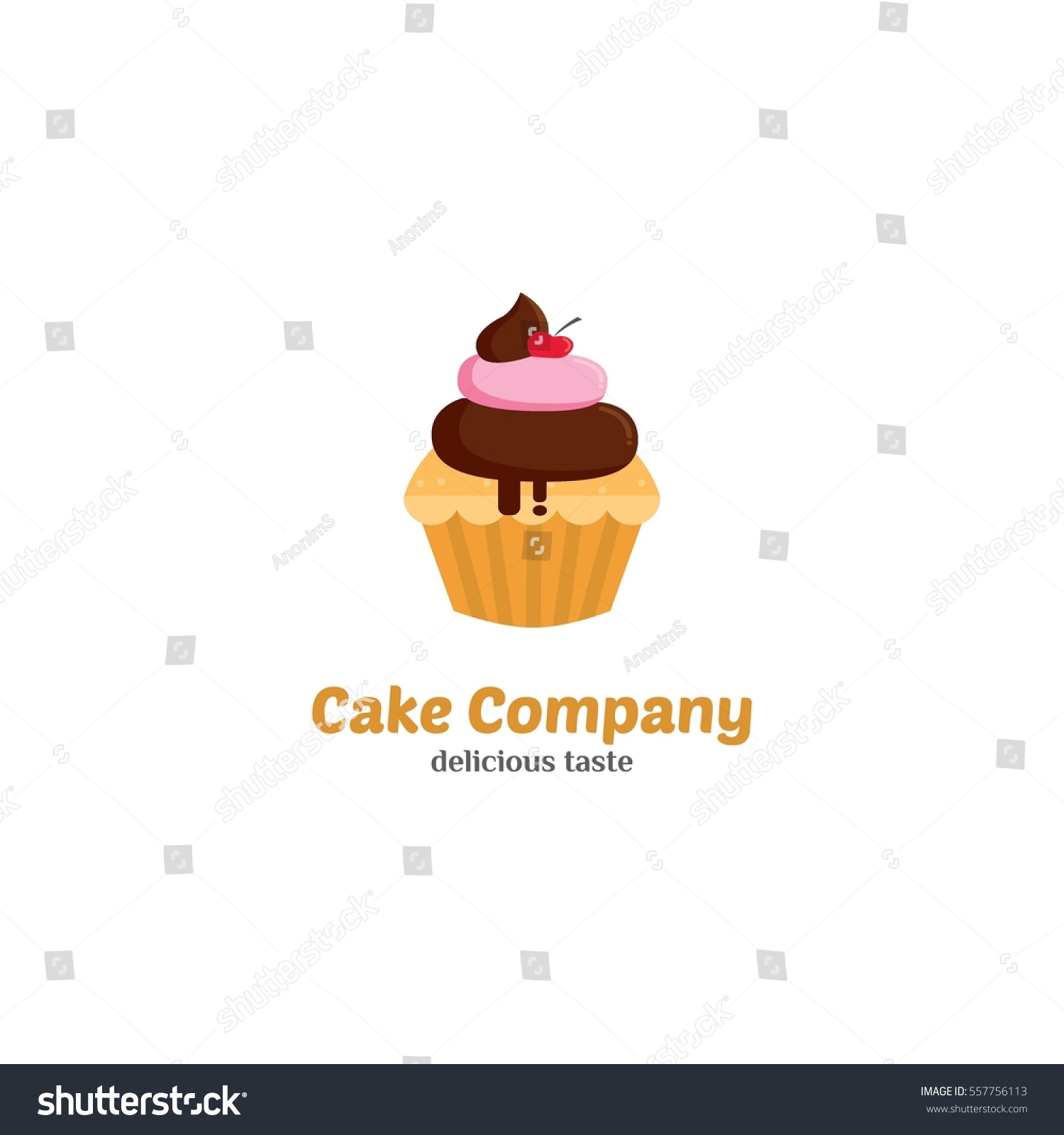 Cake Restaurant Logo Design Vector Flat Stock Vector (Royalty Free ...