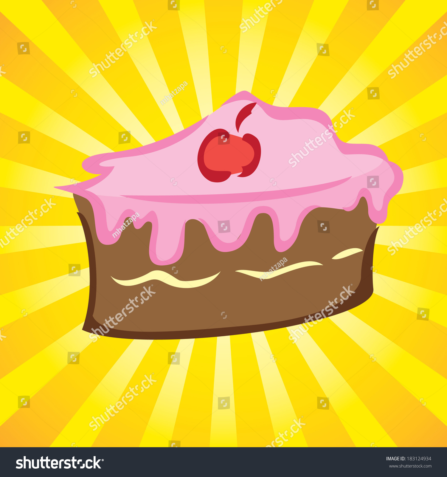 Cake Slice Burst Background Stock Vector (Royalty Free) 183124934