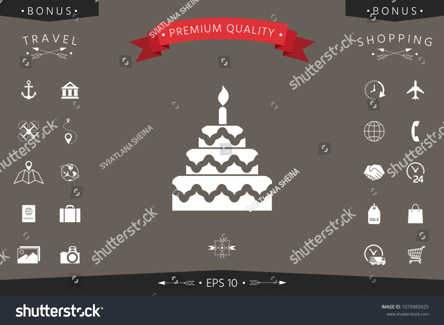 Cake Symbol Icon Stock Vector (Royalty Free) 1079983925
