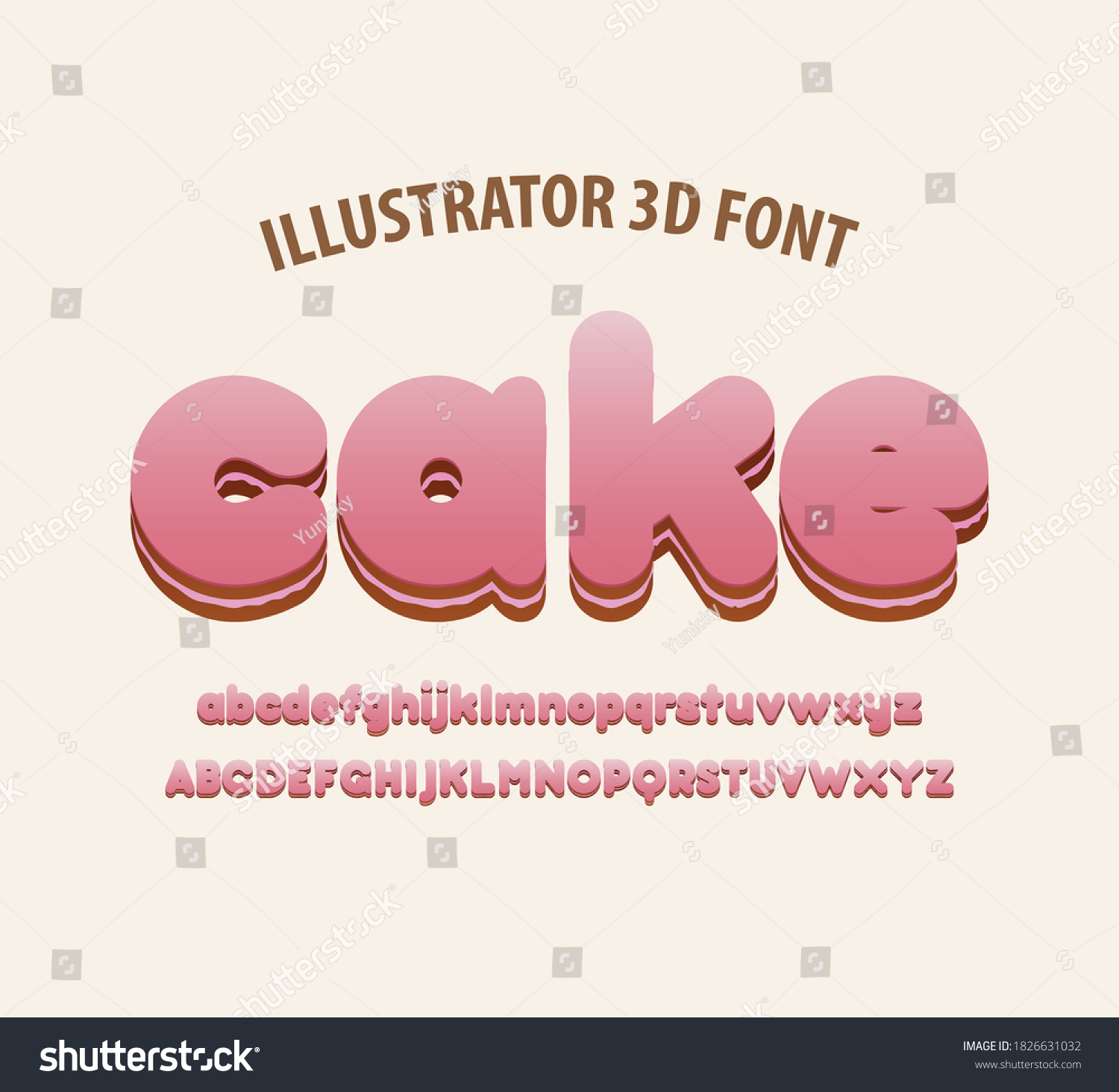 Cake Text Style Vector Illustration Stock Vector (Royalty Free) 1826631032