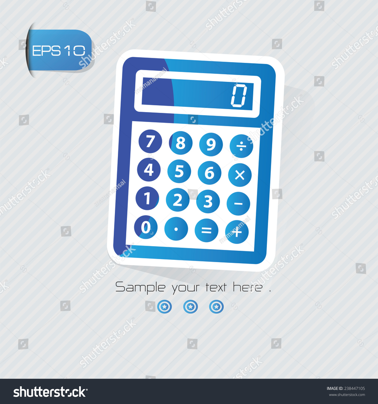Calculate Symbolsticker Designblue Versionclean Vector: Stock ...