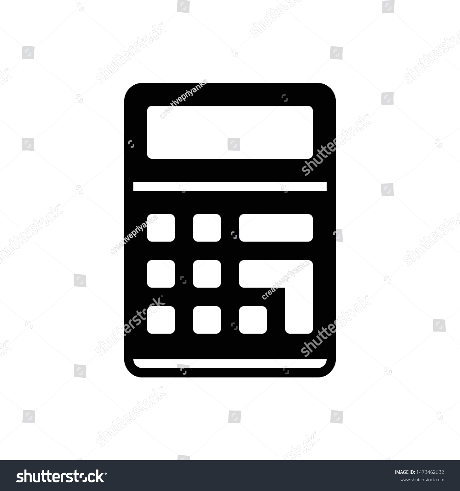 Calculate Vector Black Icon Stock Vector (Royalty Free) 1473462632