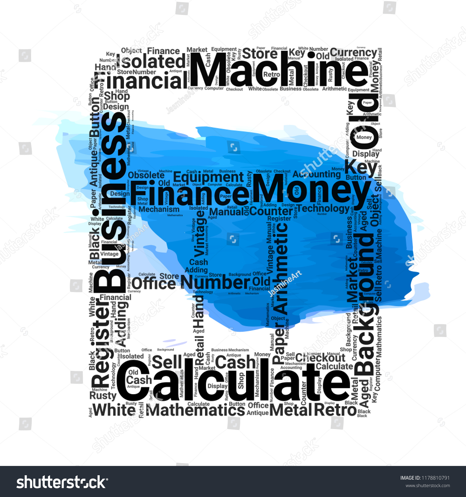 Calculating Machine Word Cloud Vector Design Stock Vector (Royalty Free ...