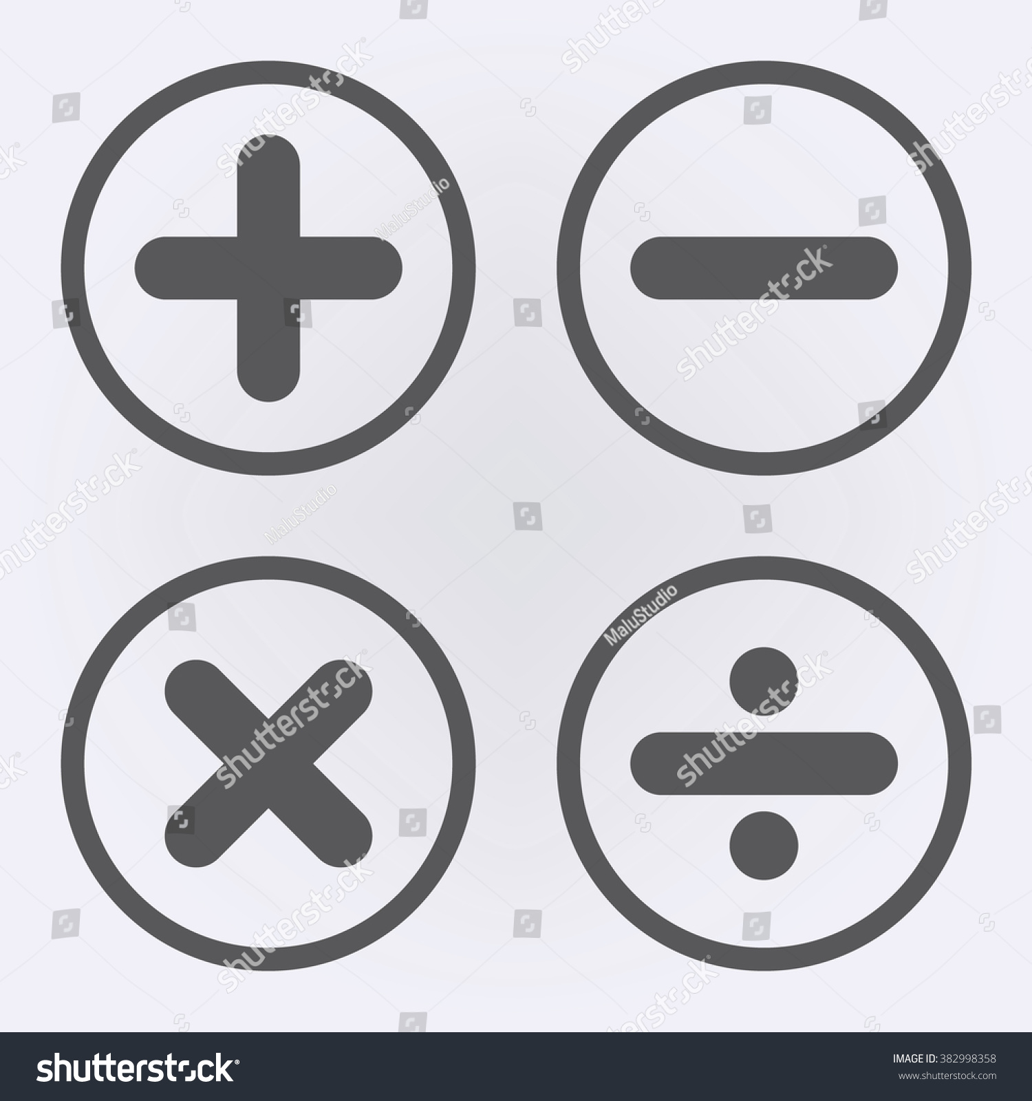 Calculation Icon Set Circle Vector Illustration Stock Vector (Royalty ...