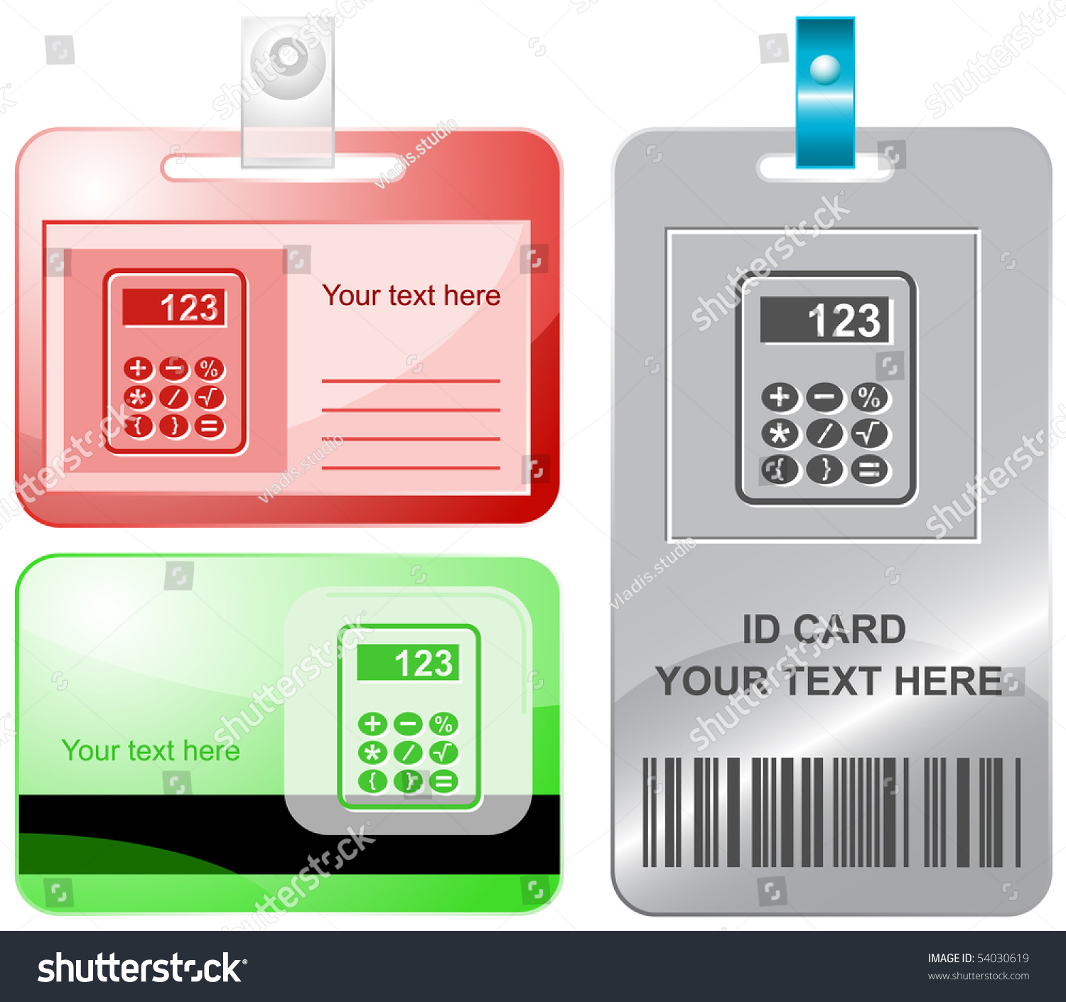 Calculator Vector Id Cards: vetor stock (livre de direitos) 54030619 ...