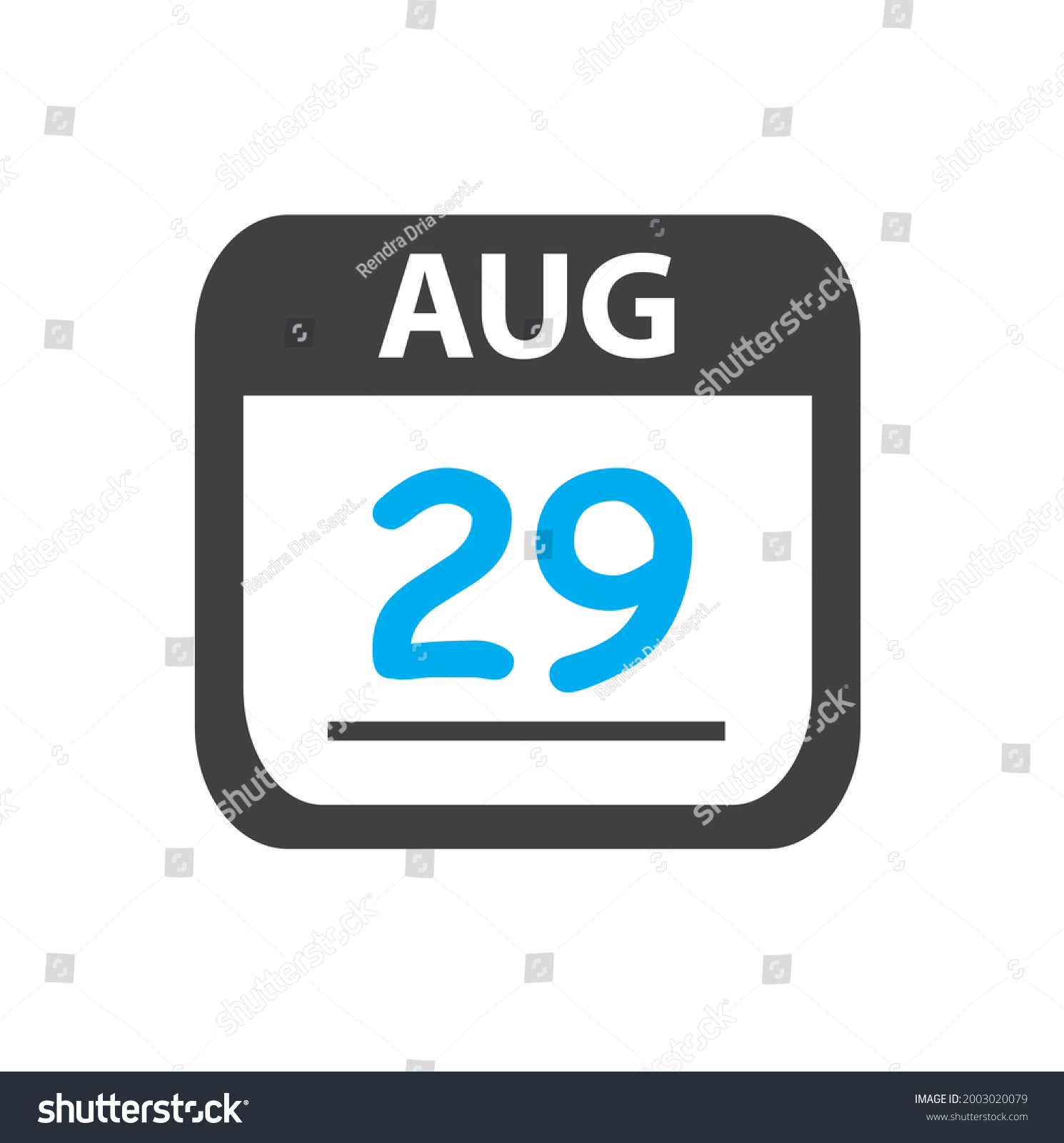 Calendar Aug 29 Icon Illustration August Stock Vector (Royalty Free ...