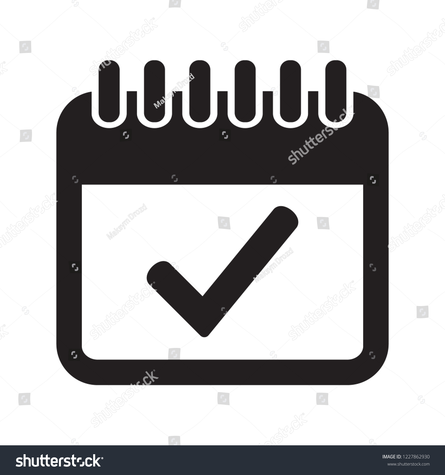 Calendar Check Mark Icon Stock Vector (Royalty Free) 1227862930 ...