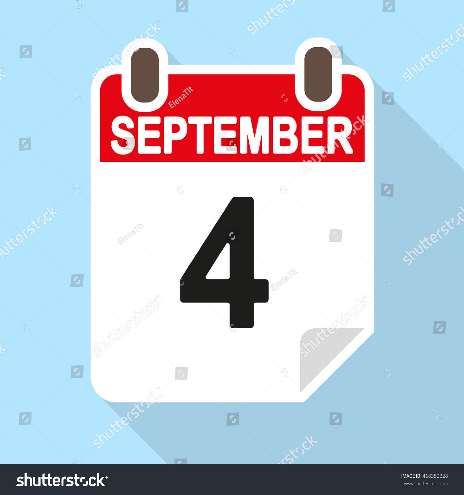 Calendar Date Icon September 4th Stock Vector (Royalty Free) 468352328 ...