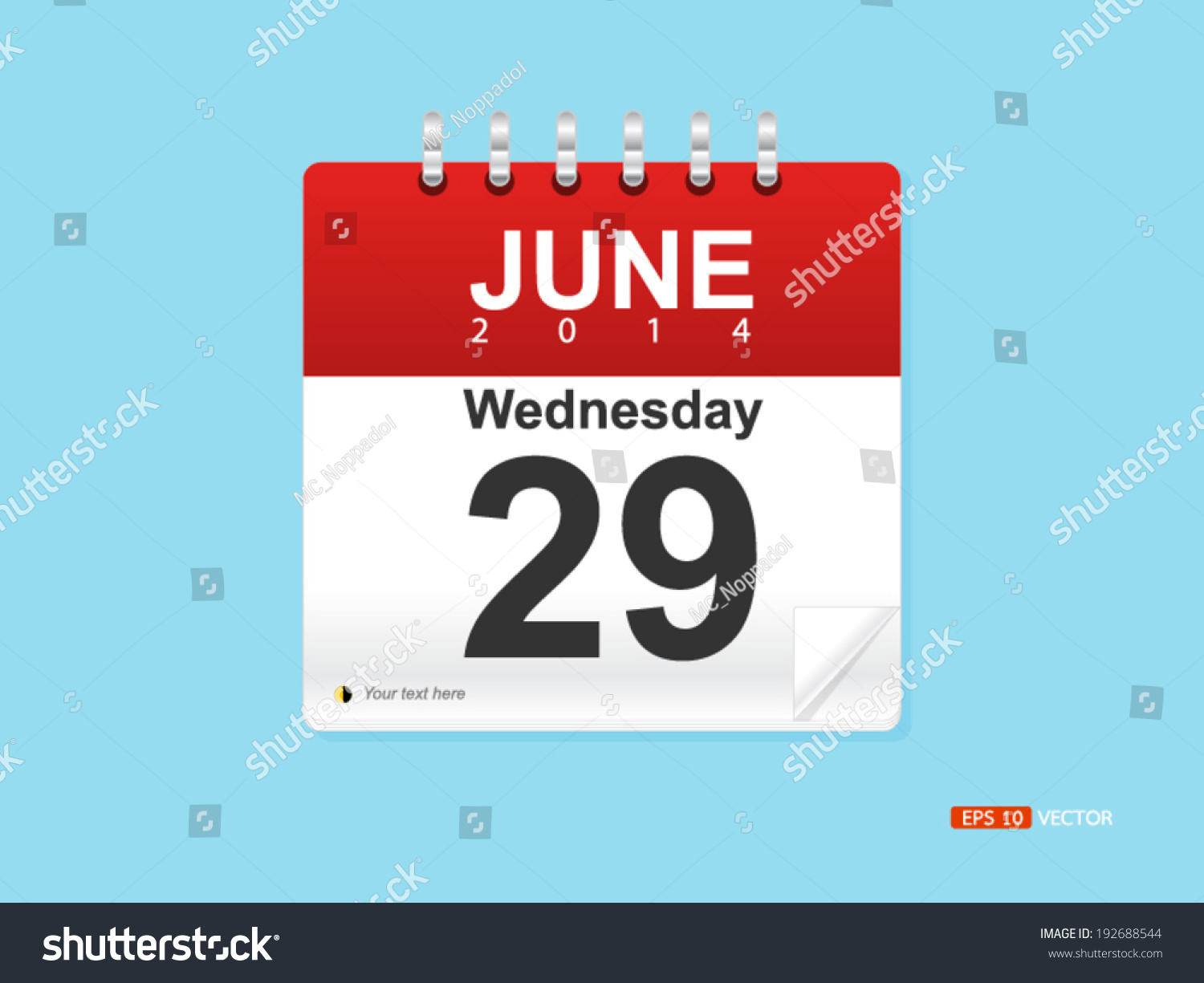 Calendar Date June 29 Stock Vector (Royalty Free) 192688544 | Shutterstock