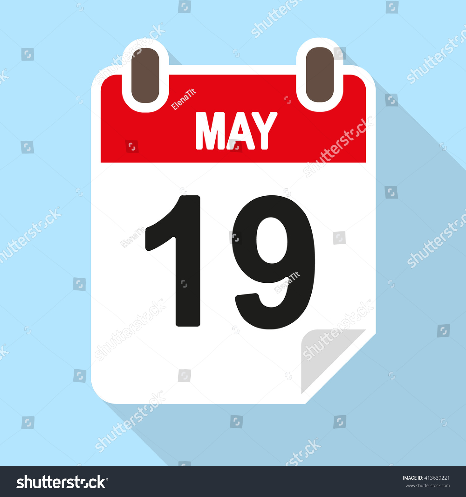 Calendar Date Vector Illustration May 19th Stock Vector (Royalty Free ...