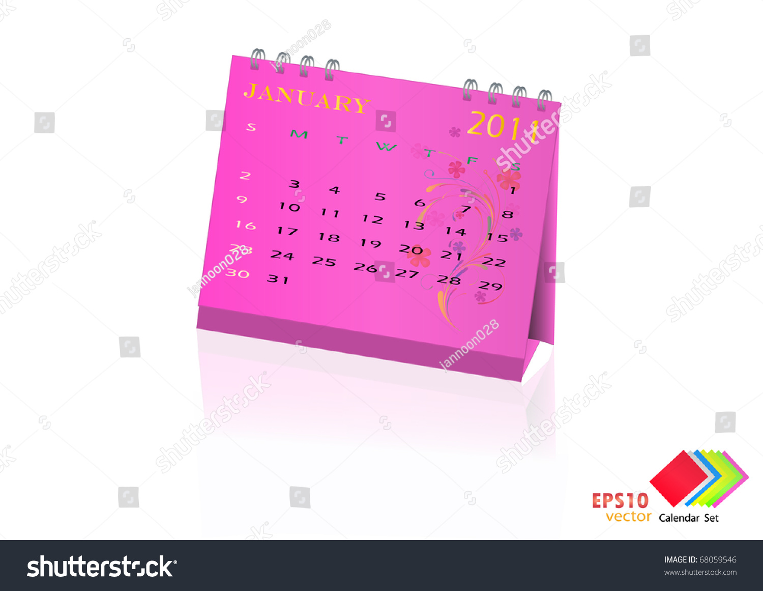 Calendar Design January 2011 Vector Illustration Stock Vector (Royalty ...