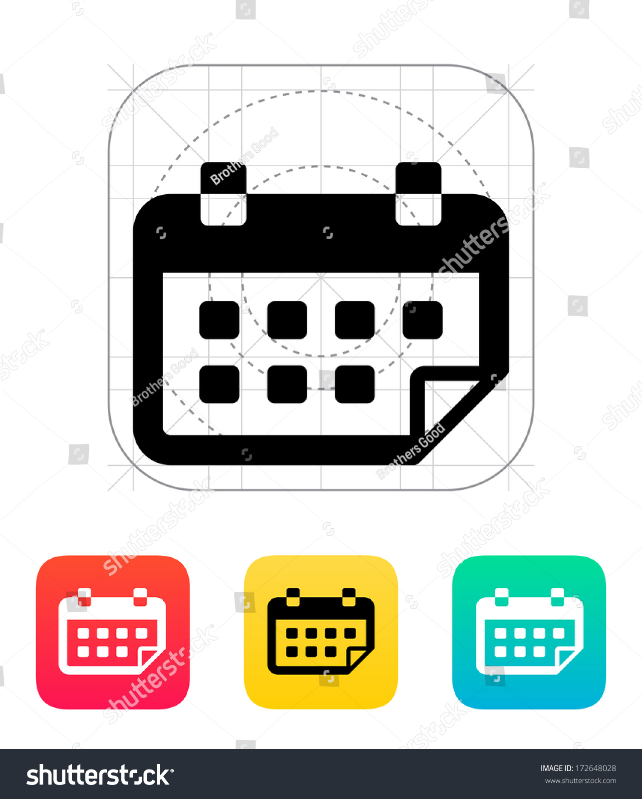Calendar Flipped Icon Vector Illustration Stock Vector (Royalty Free ...