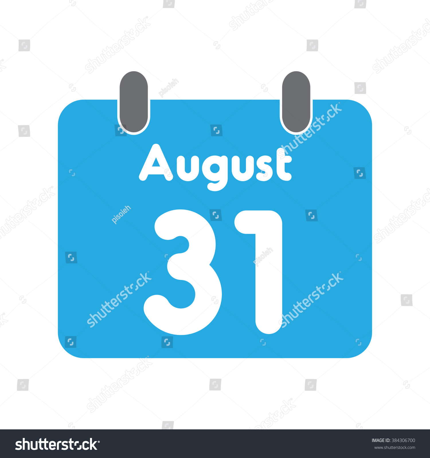 Calendar Icon Flat August 31 Stock Vector (Royalty Free) 384306700 ...