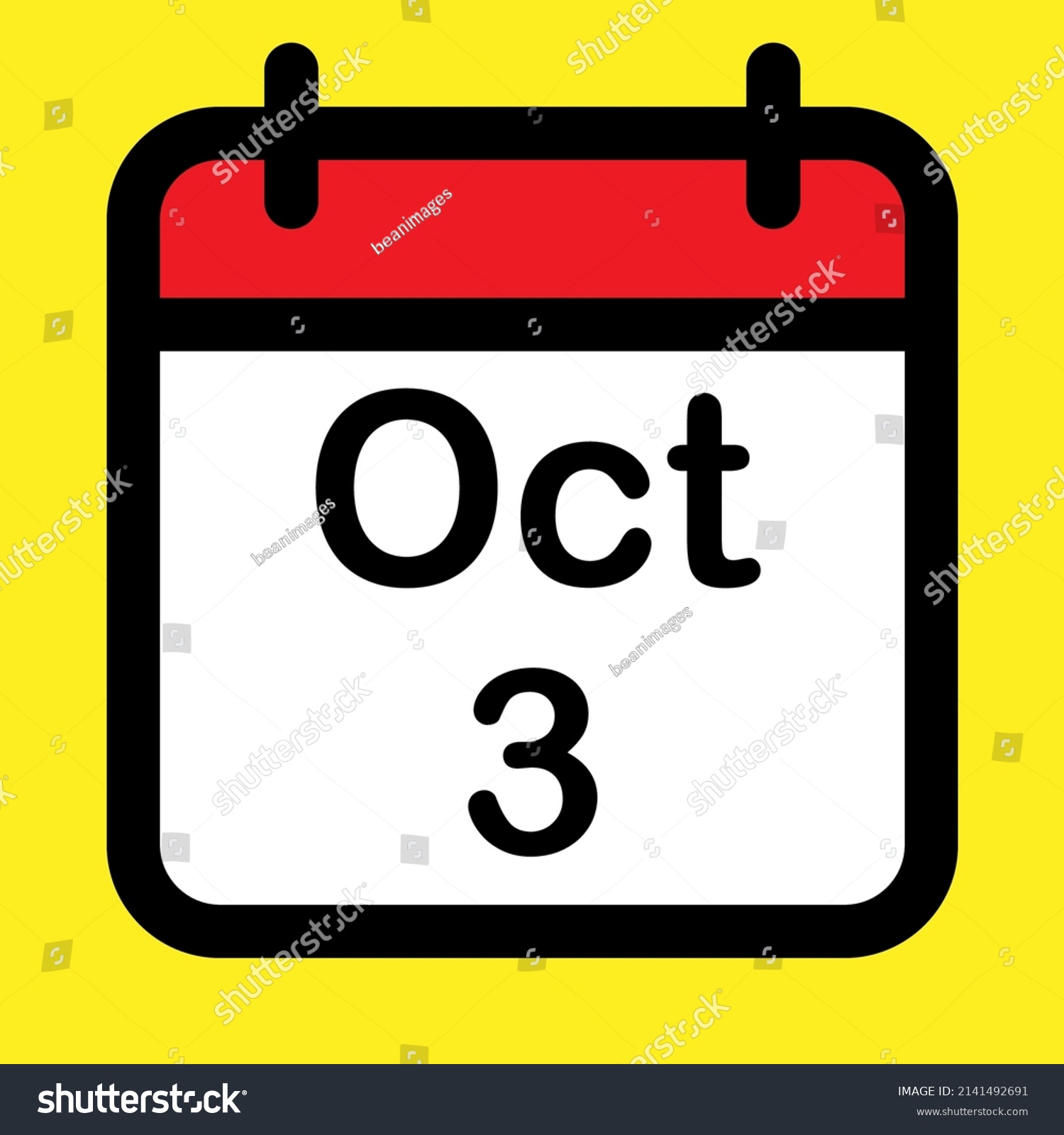 Calendar Icon Third October Vector Illustration Stock Vector (Royalty ...