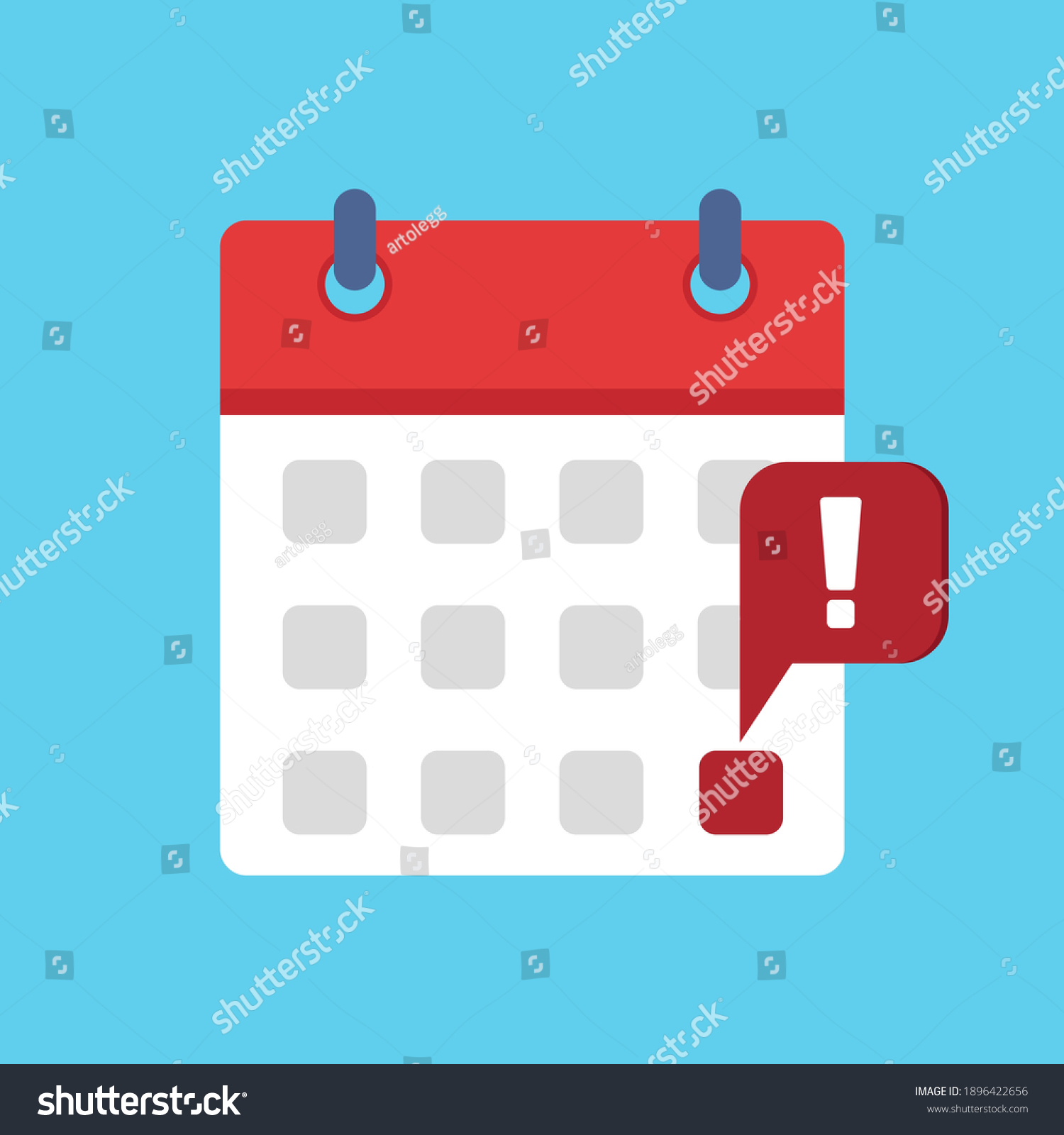 Calendar Icon Exclamation Mark Stock Vector (Royalty Free) 1896422656 ...