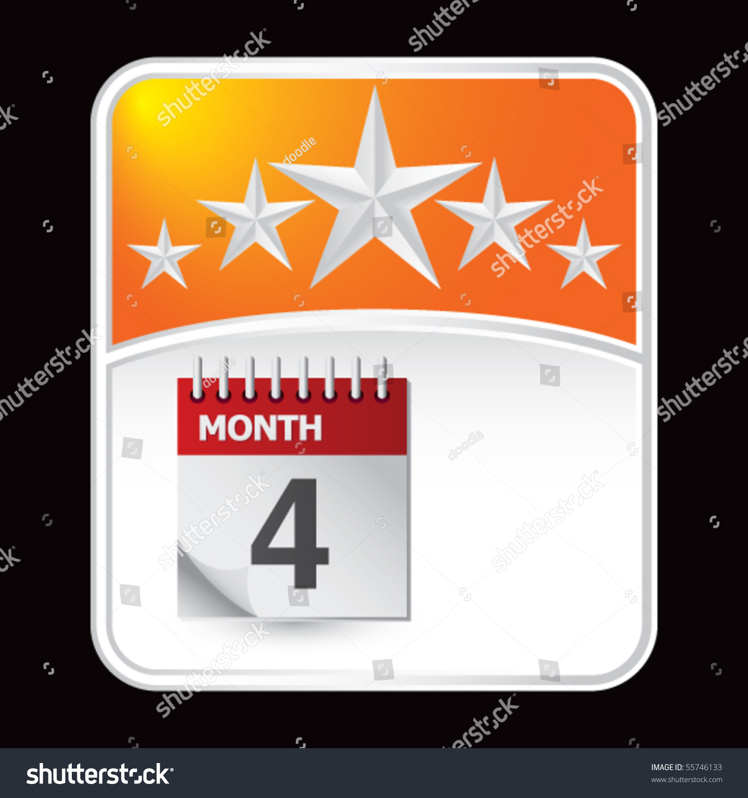 Calendar Orange Star Backdrop Stock Vector (Royalty Free) 55746133 ...