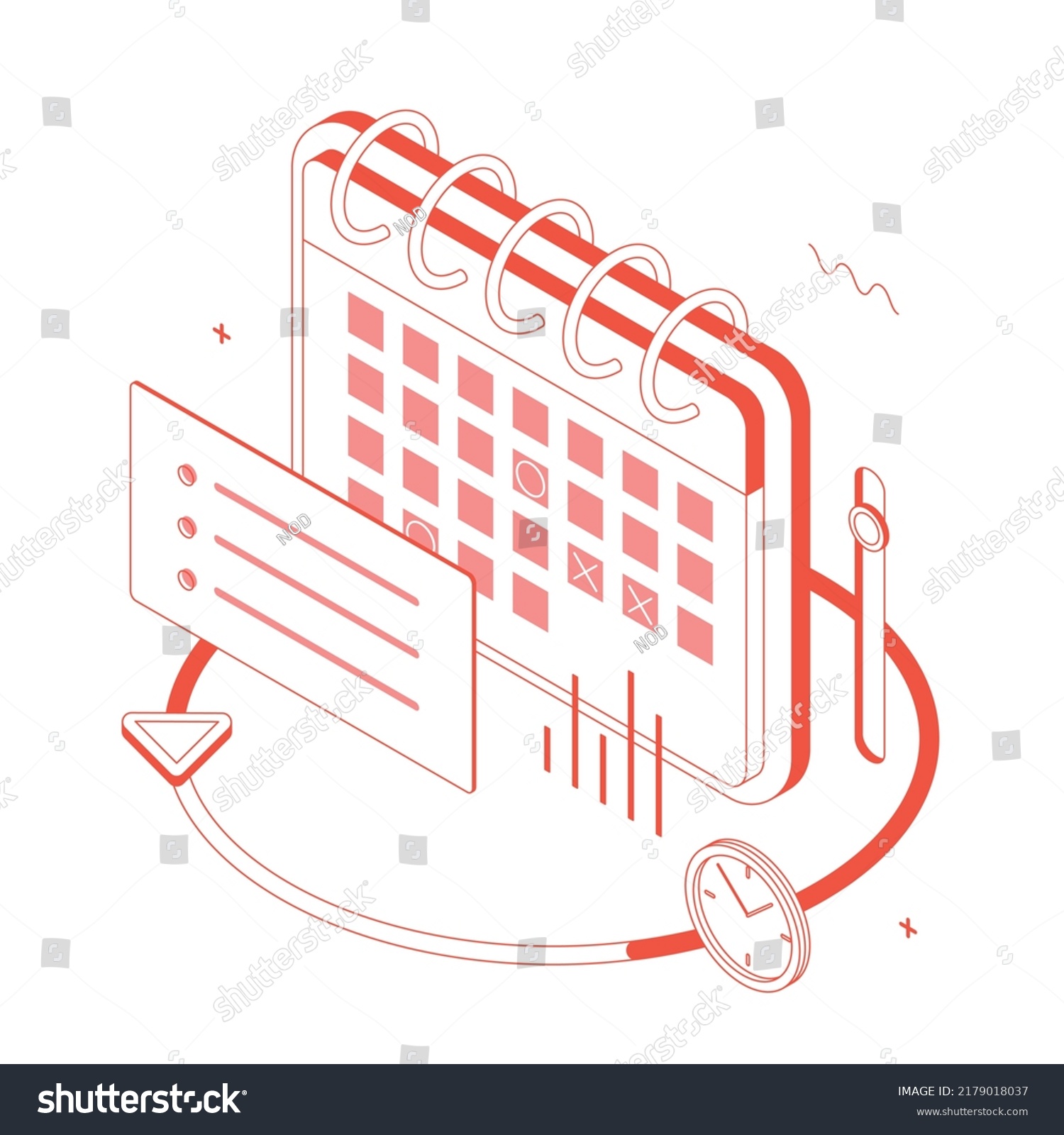 Calendar Plan Presentation Infographic Schedule Isometric Stock Vector ...