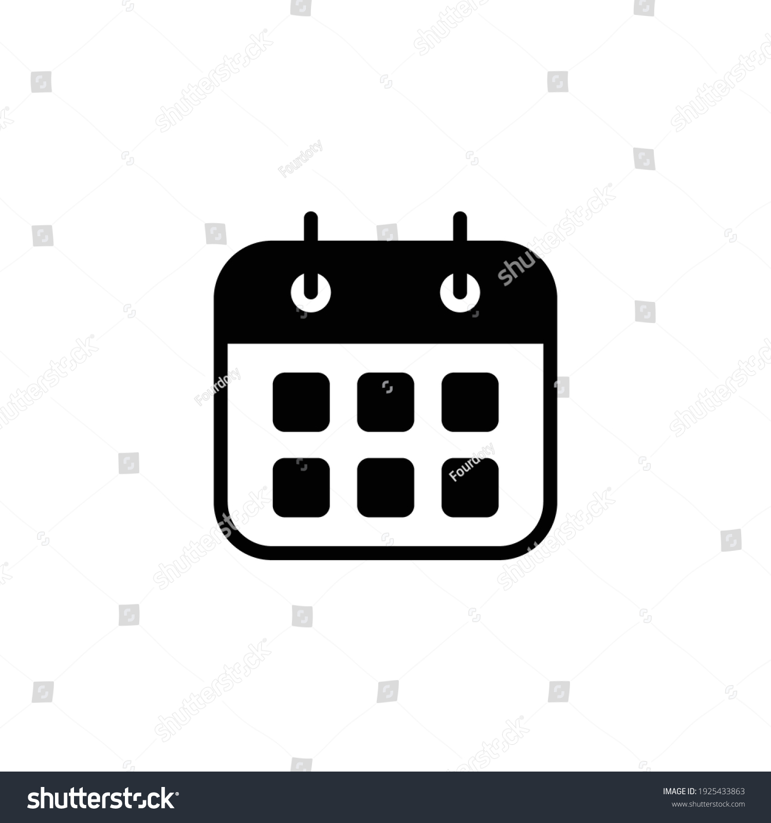Calendar Vector Icon Simple Sign Solid Stock Vector (Royalty Free ...