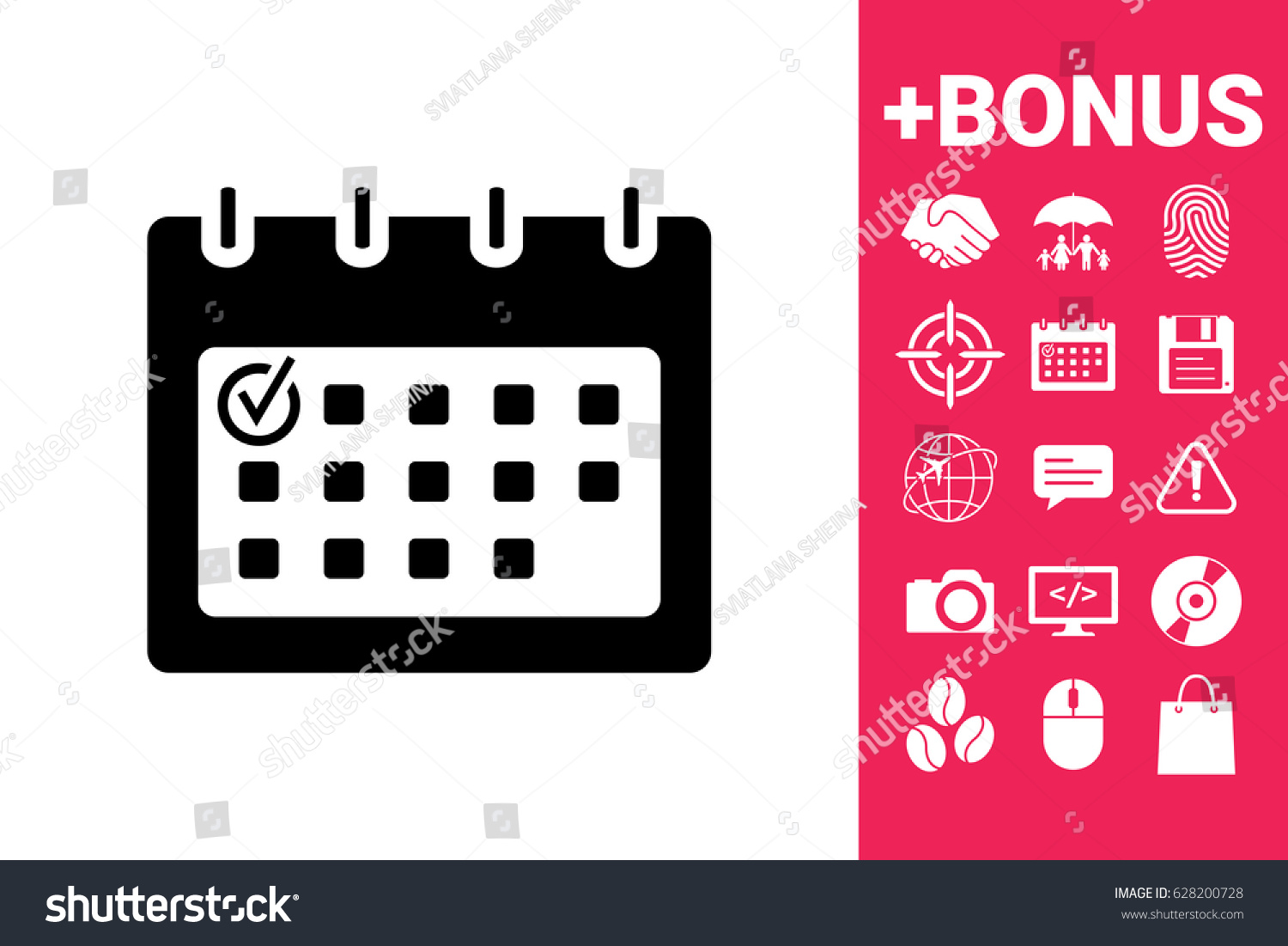 Calendar Check Mark Icon Stock Vector (Royalty Free) 628200728