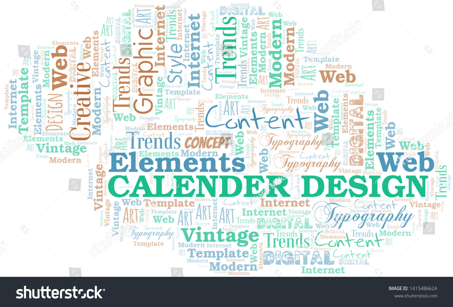 Calender Design Word Cloud Wordcloud Made Stock Vector (Royalty Free ...