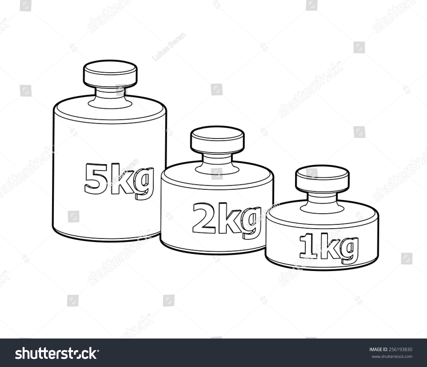 Calibration Weight Set Isolated On White Stock Vector (Royalty Free ...