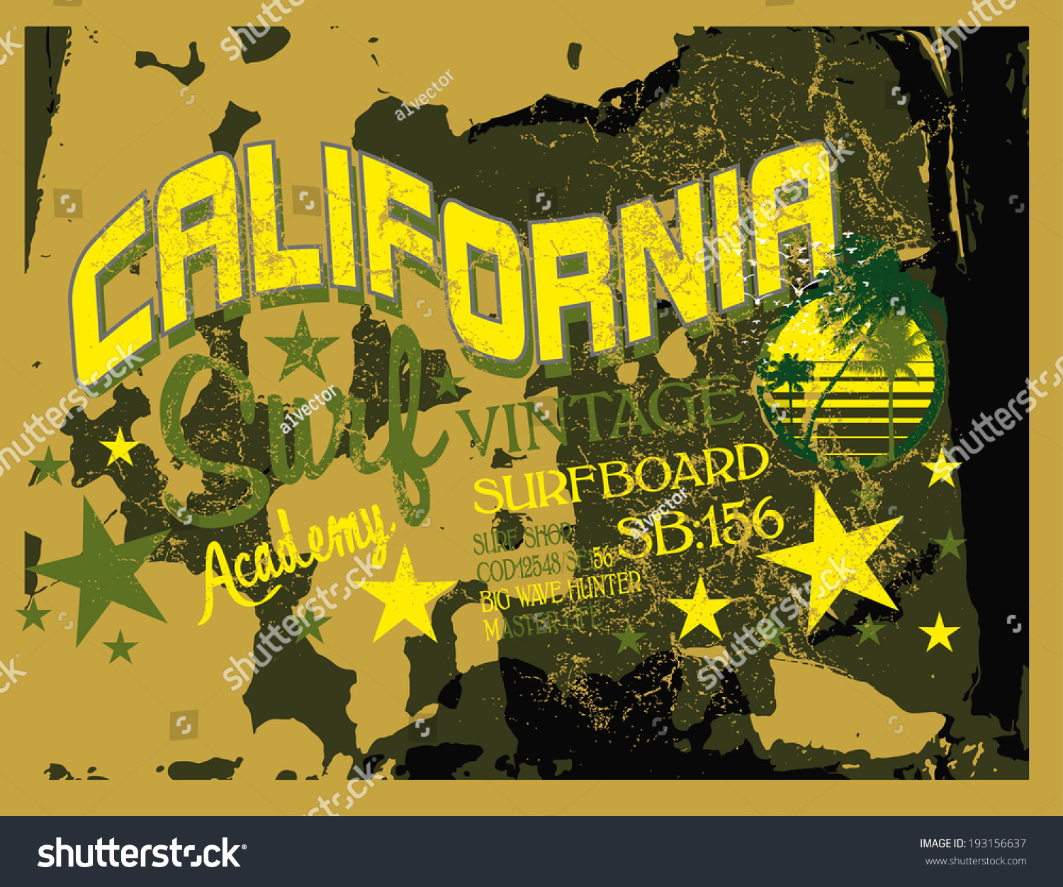 California Beach Vector Art Stock Vector (Royalty Free) 193156637