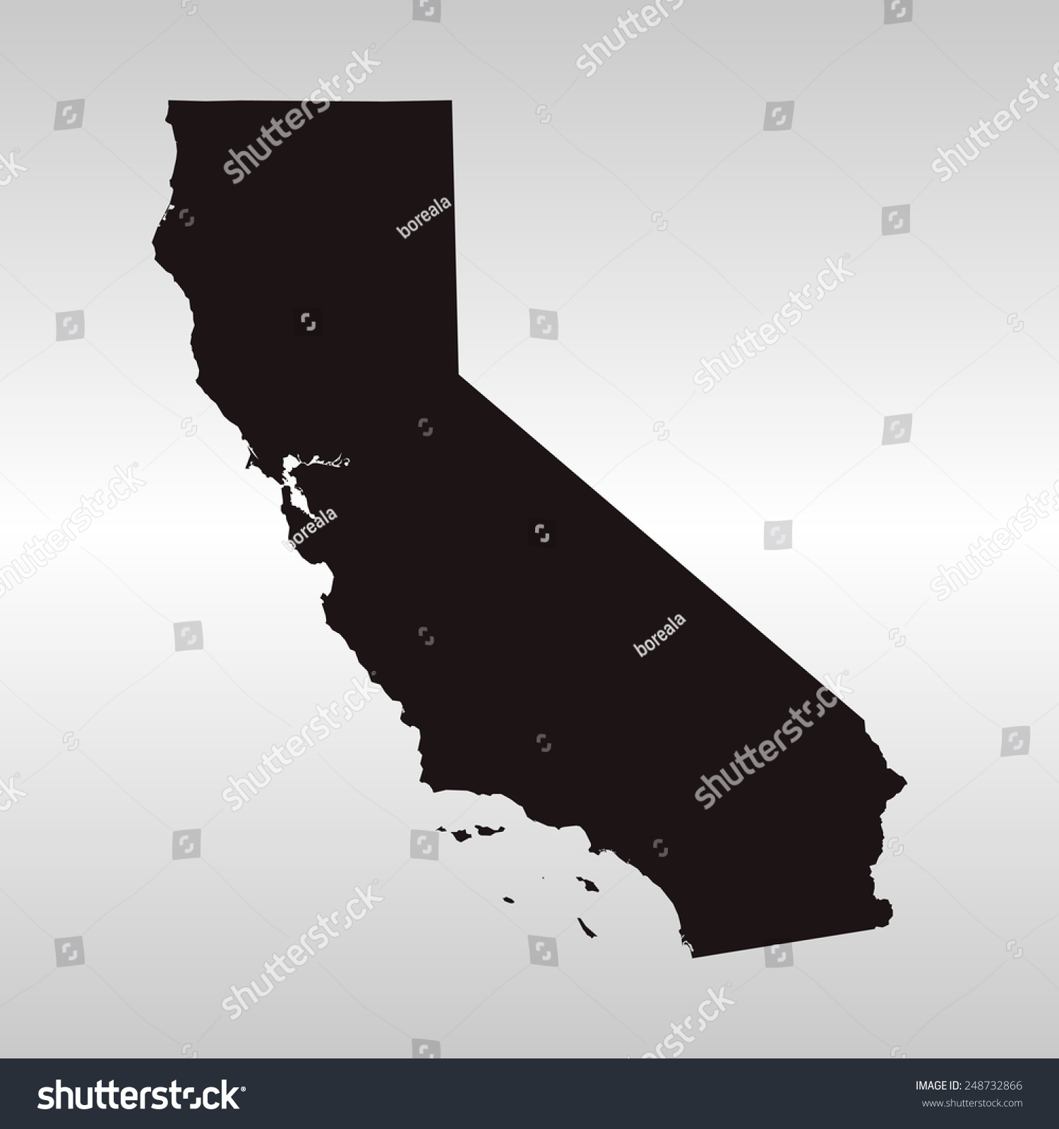 California Map Stock Vector (Royalty Free) 248732866