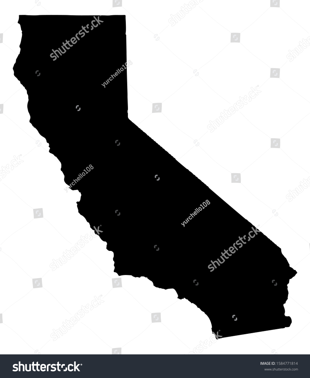 California Map Silhouette Vector Illustration Eps: vetor stock (livre ...