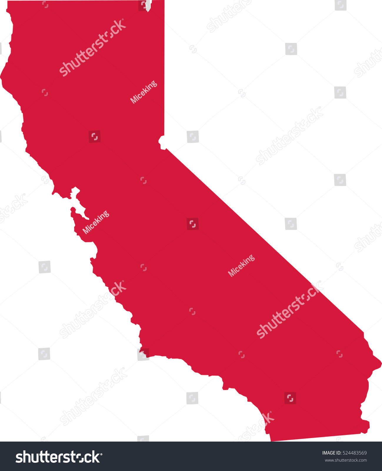 California State Map Stock Vector (Royalty Free) 524483569