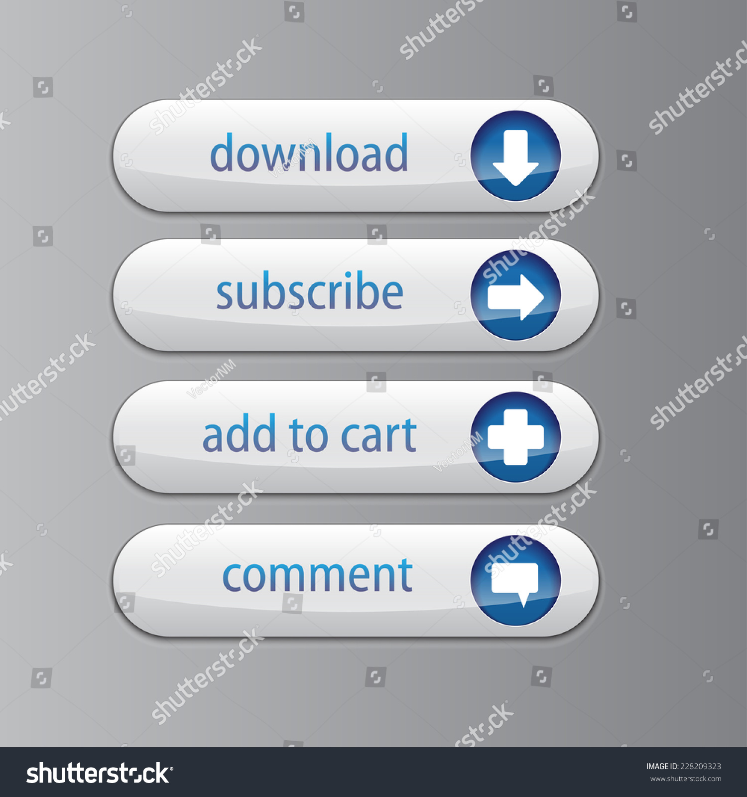 Call Action Button Blue White High: vector de stock (libre de regalías ...