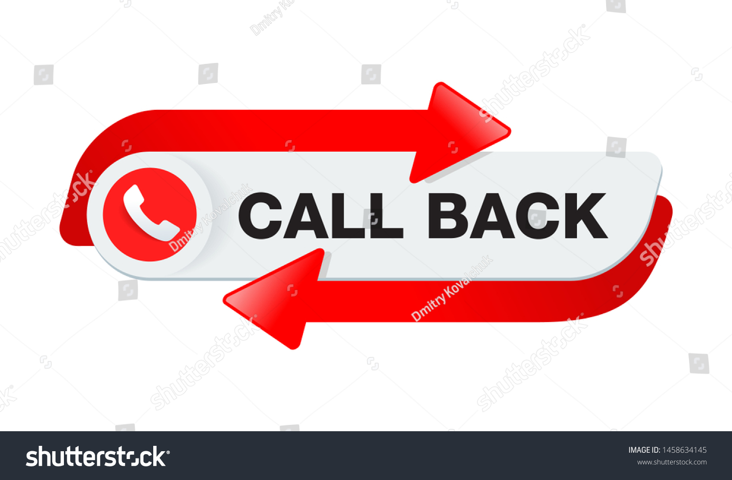 Call Back Button Web Site Header Stock Vector (Royalty Free) 1458634145 ...
