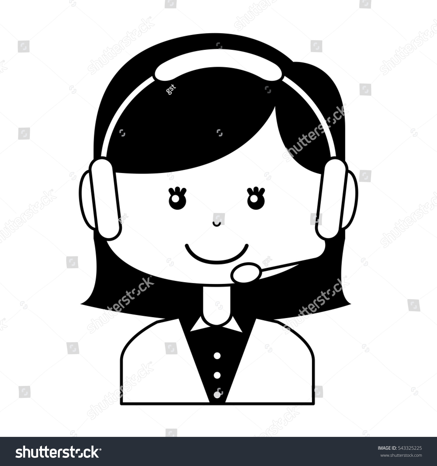 Call Center Agent Avatar Vector Illustration Stock Vector (Royalty Free ...