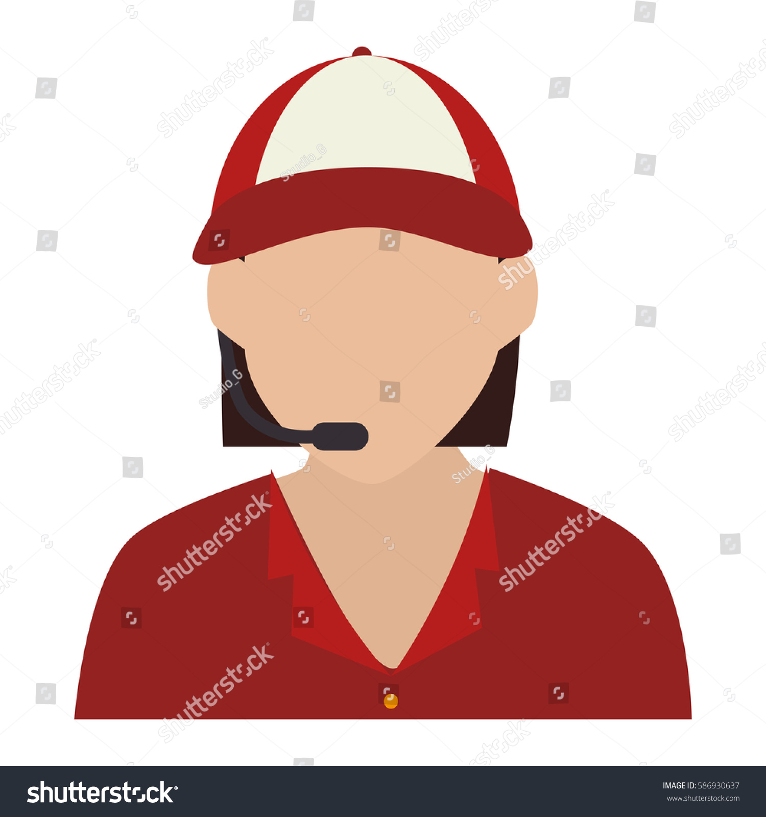 Call Center Agent Character Stock Vector (Royalty Free) 586930637