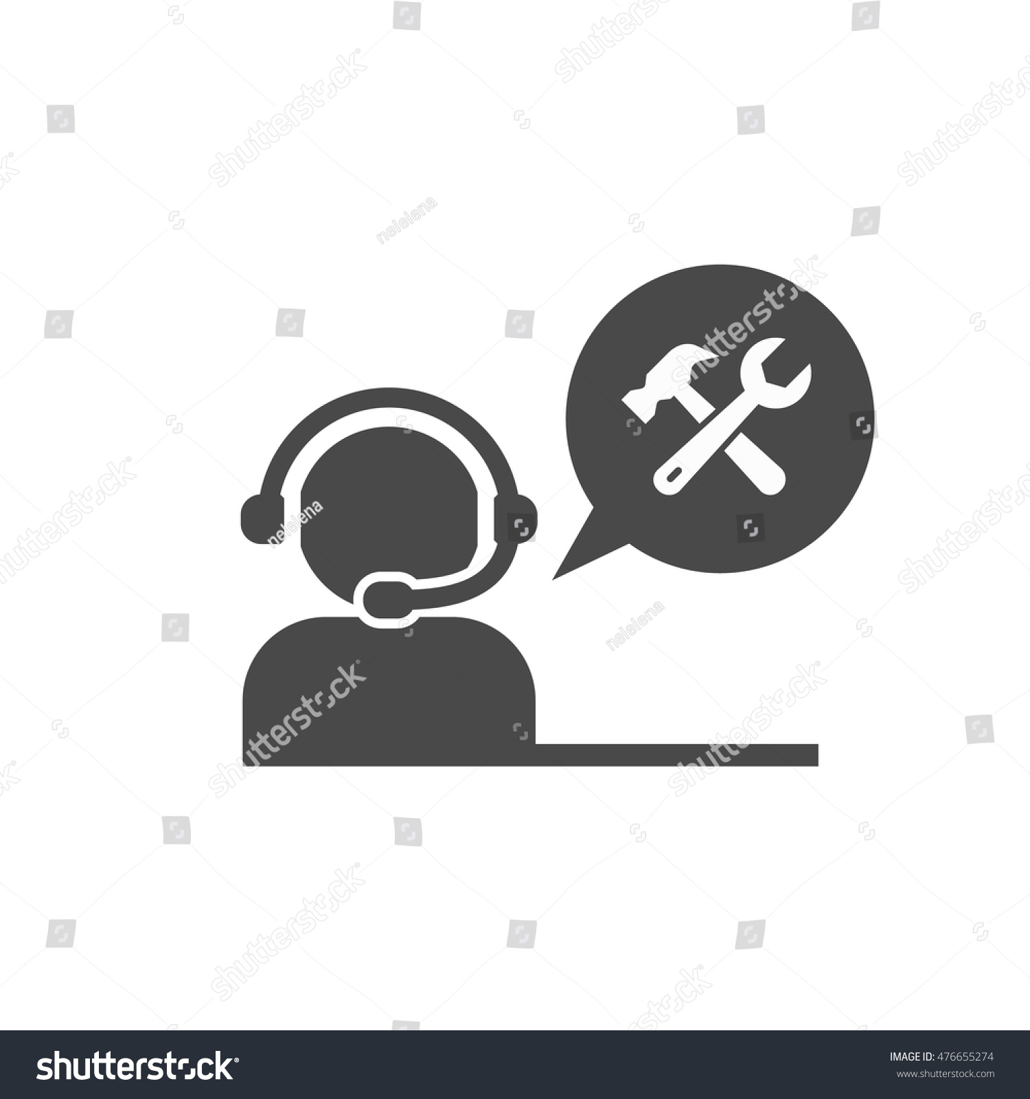 Call Center Customer Service Icon Vector Stock Vector (Royalty Free ...