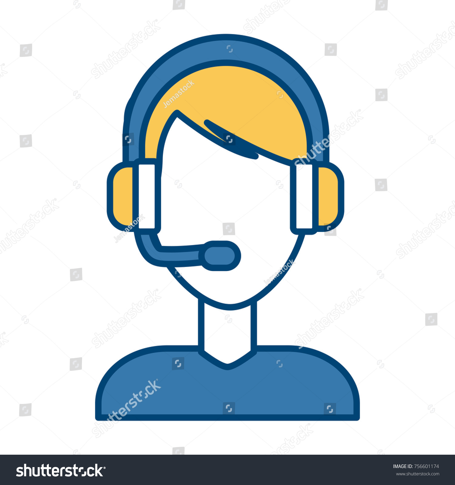 Call Center Man Avatar Stock Vector (Royalty Free) 756601174 | Shutterstock