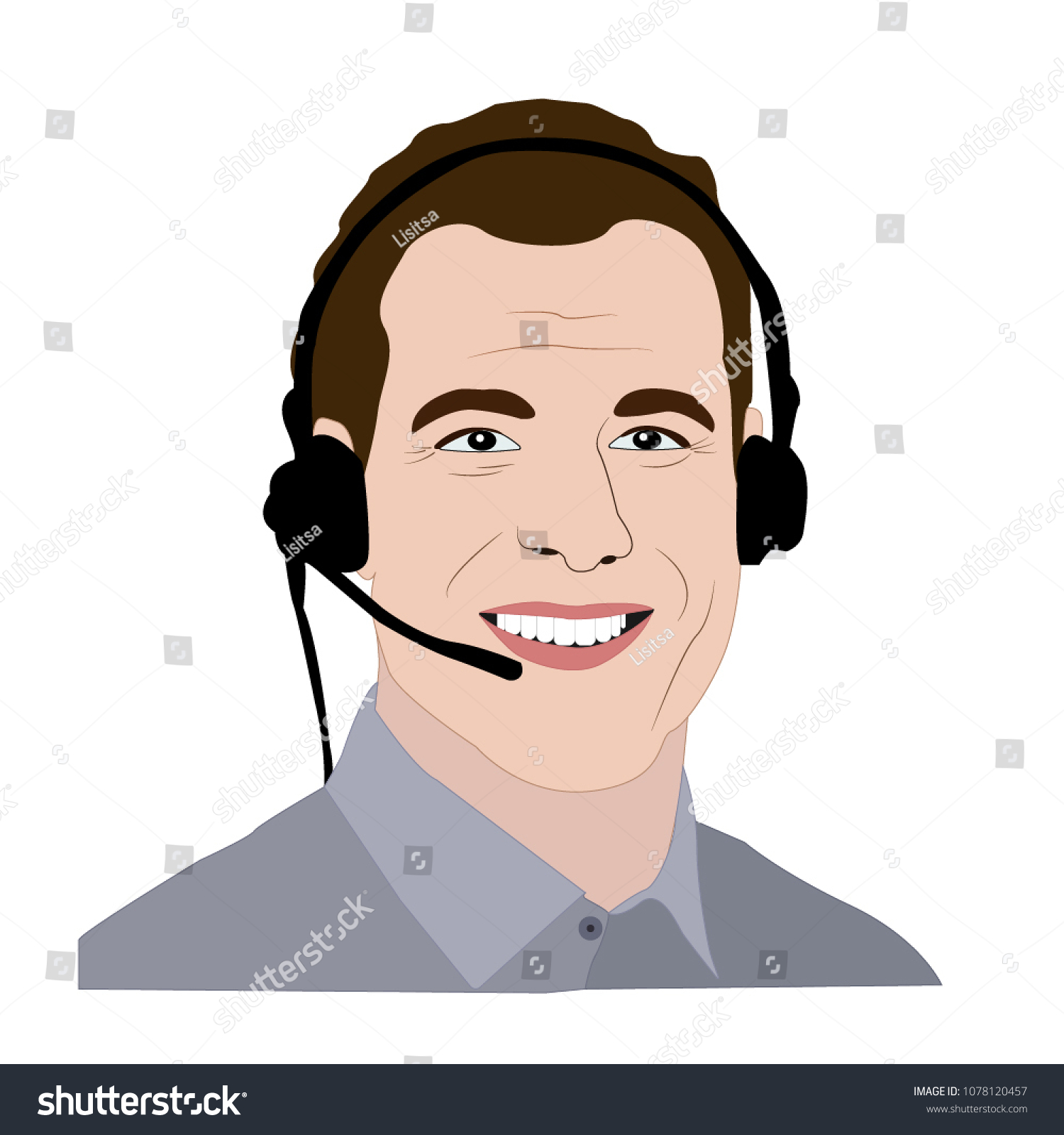 Call Center Operator Vector Stock Vector (Royalty Free) 1078120457
