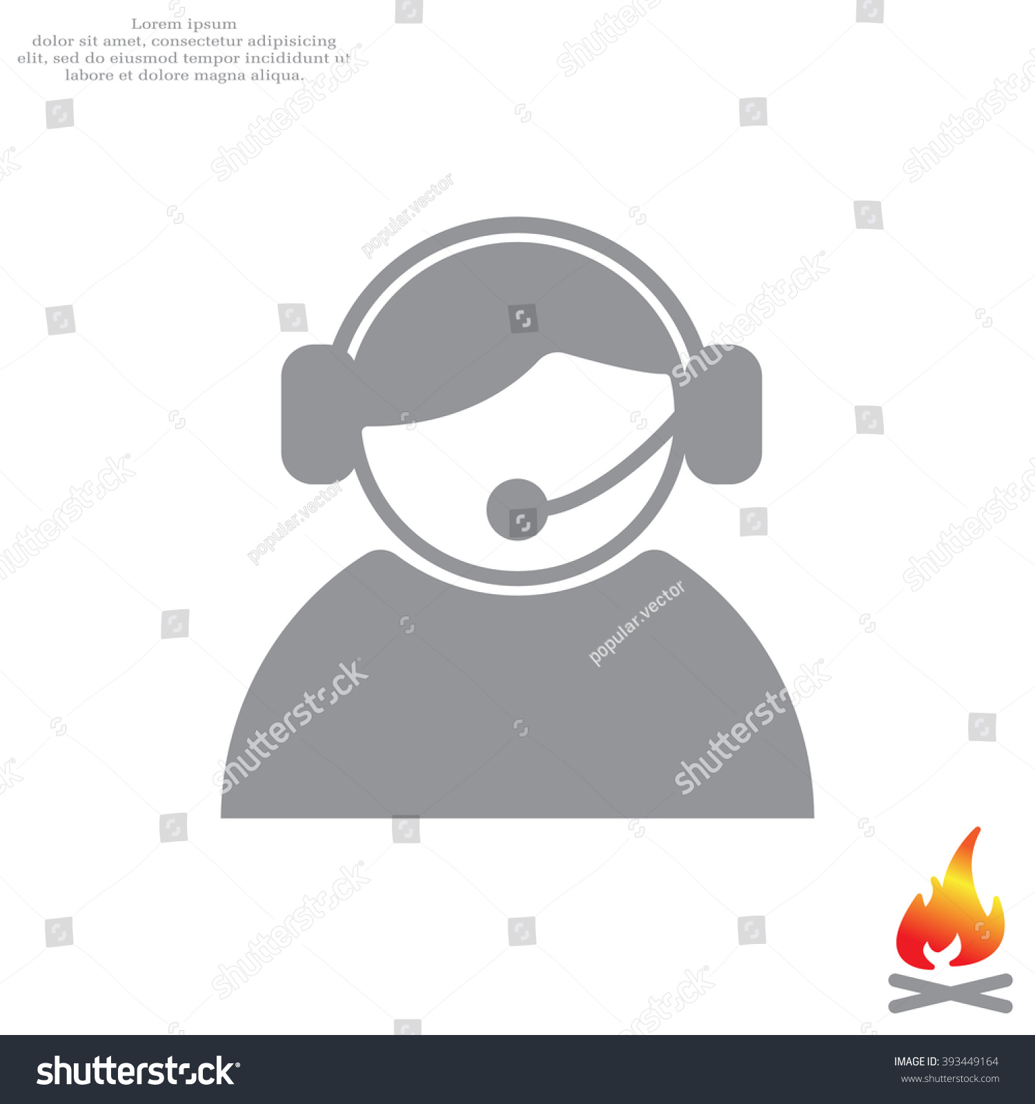 Call Center Operator Headset Web Icon Stock Vector (Royalty Free) 393449164