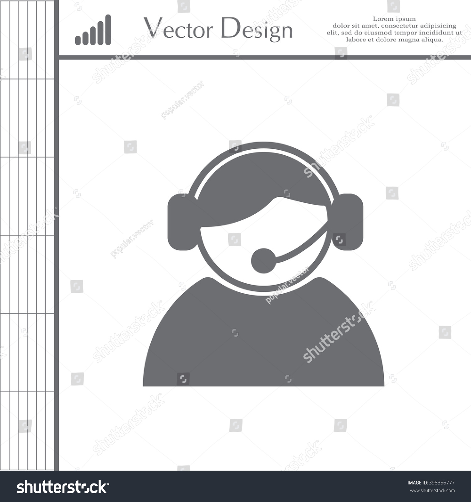 Call Center Operator Headset Web Icon Stock Vector (Royalty Free) 398356777