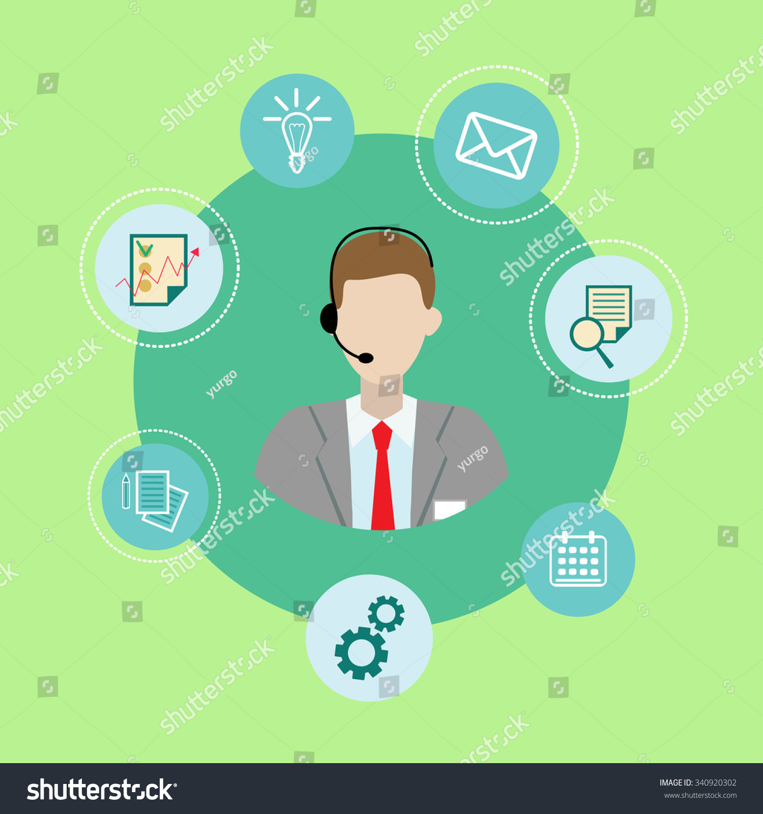 Call Center Worker Vector Character User Stock Vector (Royalty Free ...