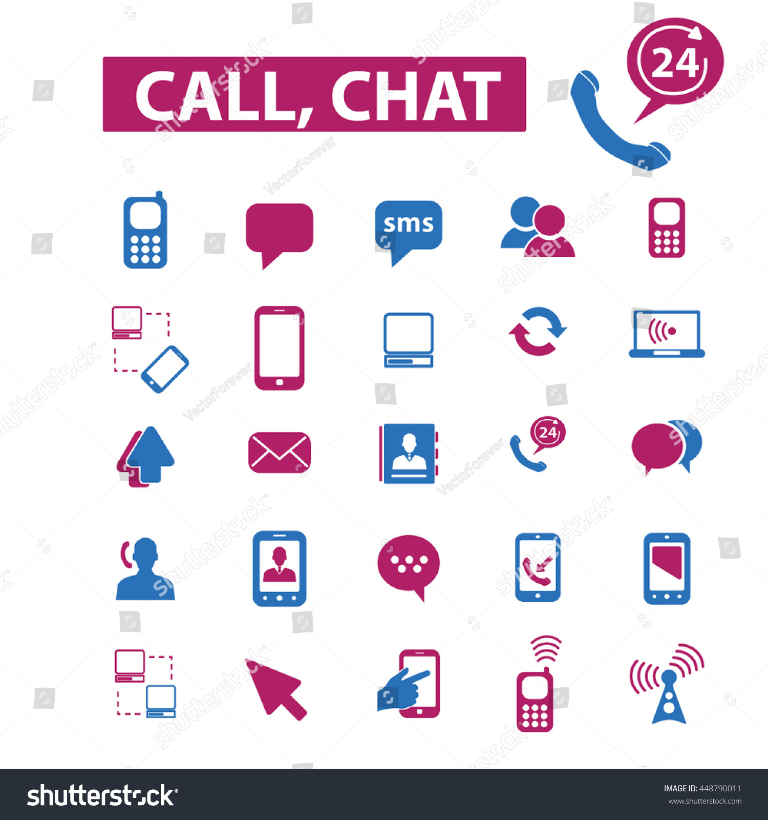 Call Chat Icons Stock Vector (Royalty Free) 448790011