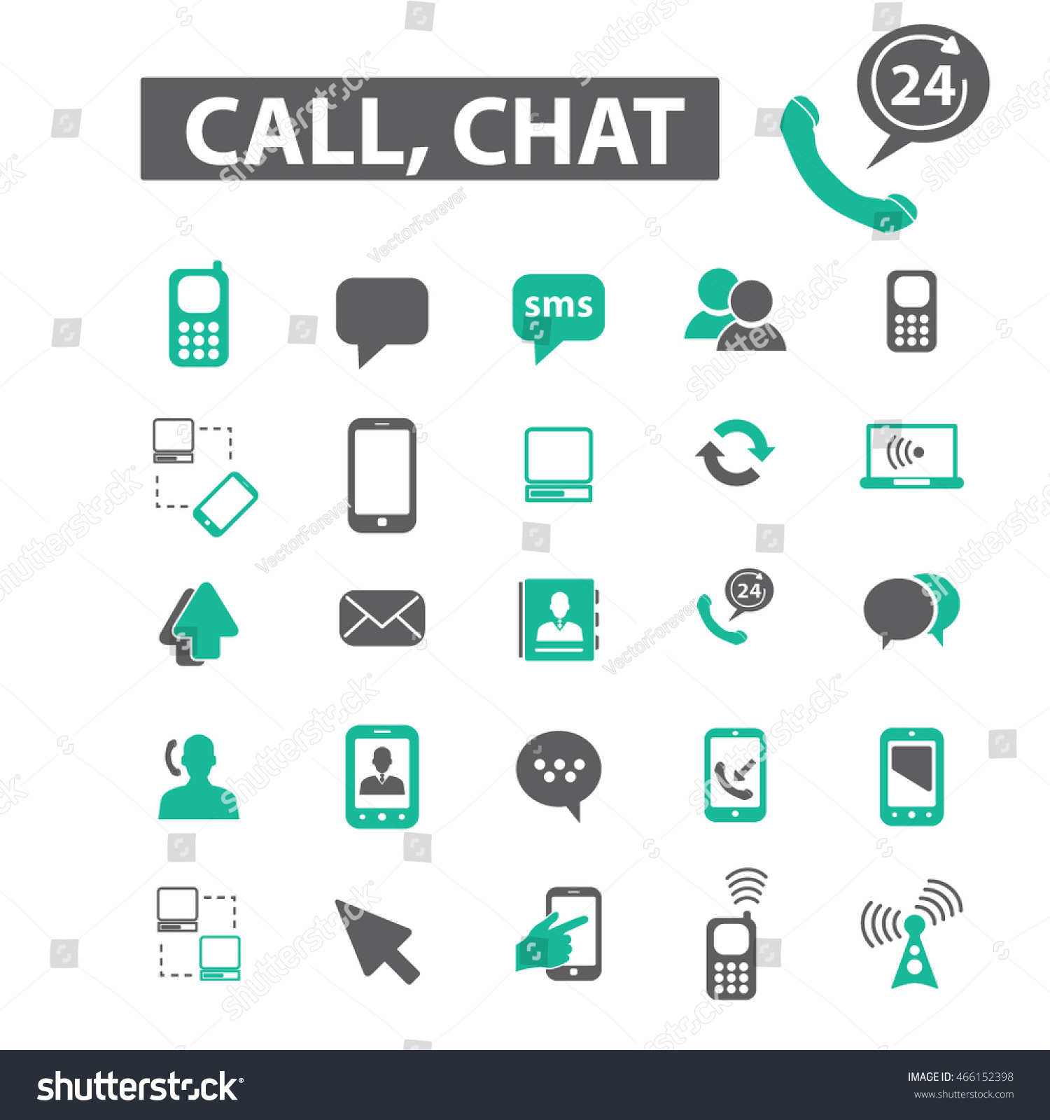 Call Chat Icons Stock Vector 466152398 - Shutterstock