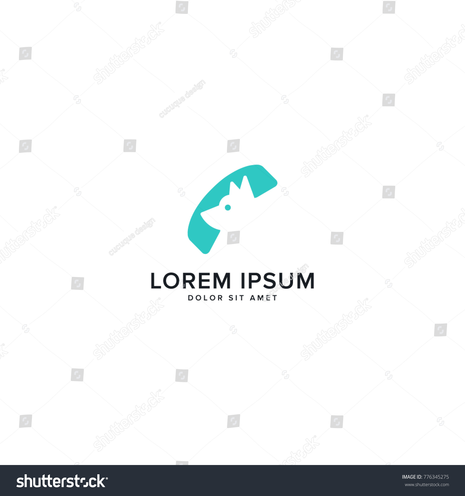 Call Dog Logo Stock Vector (Royalty Free) 776345275