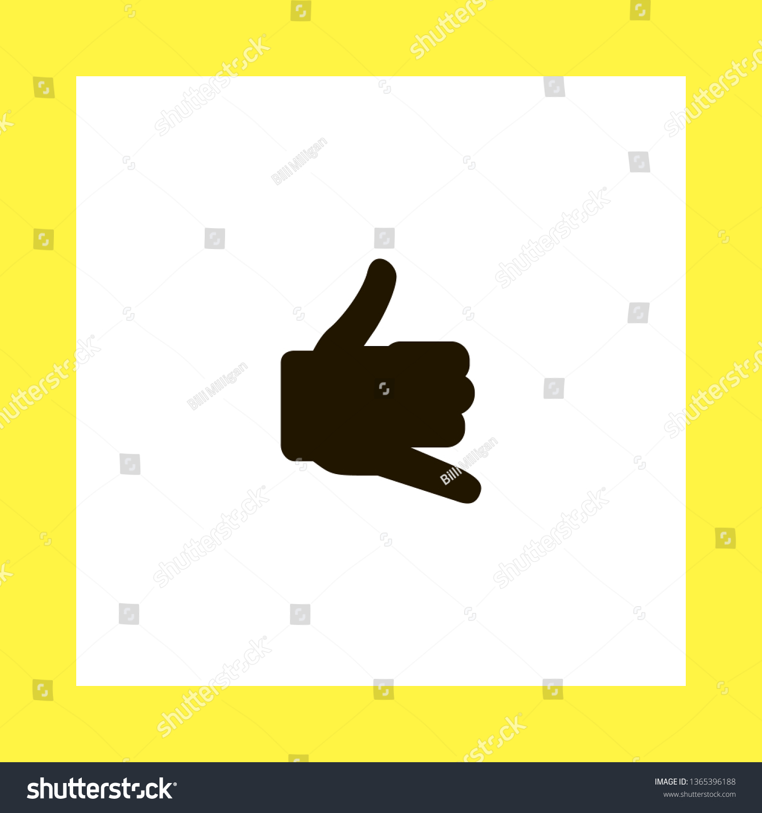 Call Hand Sign Vector Icon Flat Stock Vector (Royalty Free) 1365396188