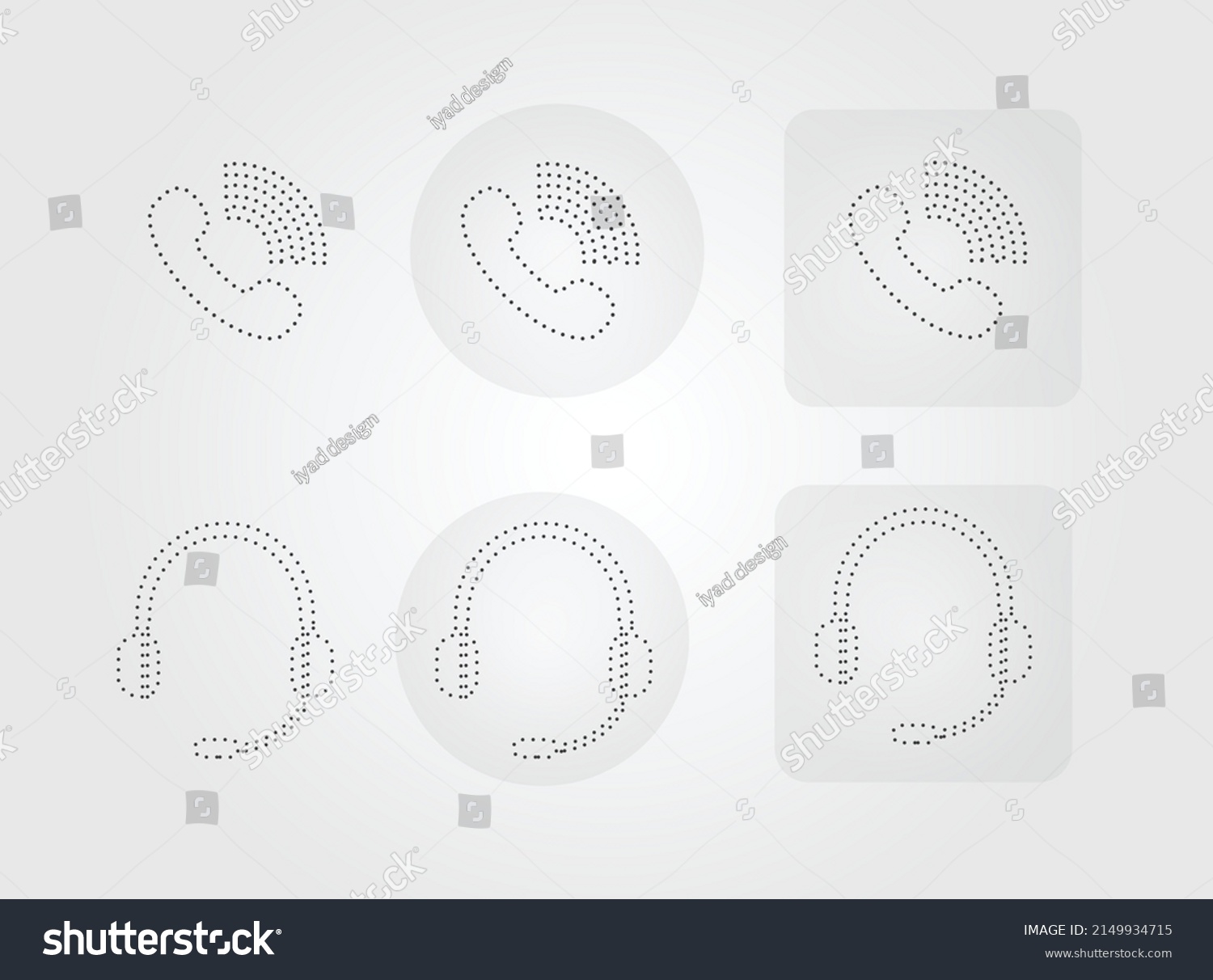 Call Icon Headphone Dots Design Stock Vector (Royalty Free) 2149934715 ...