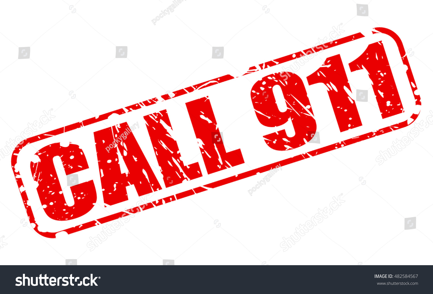 Vektor Stok Call 911 Red Stamp Text On (Tanpa Royalti) 482584567 ...
